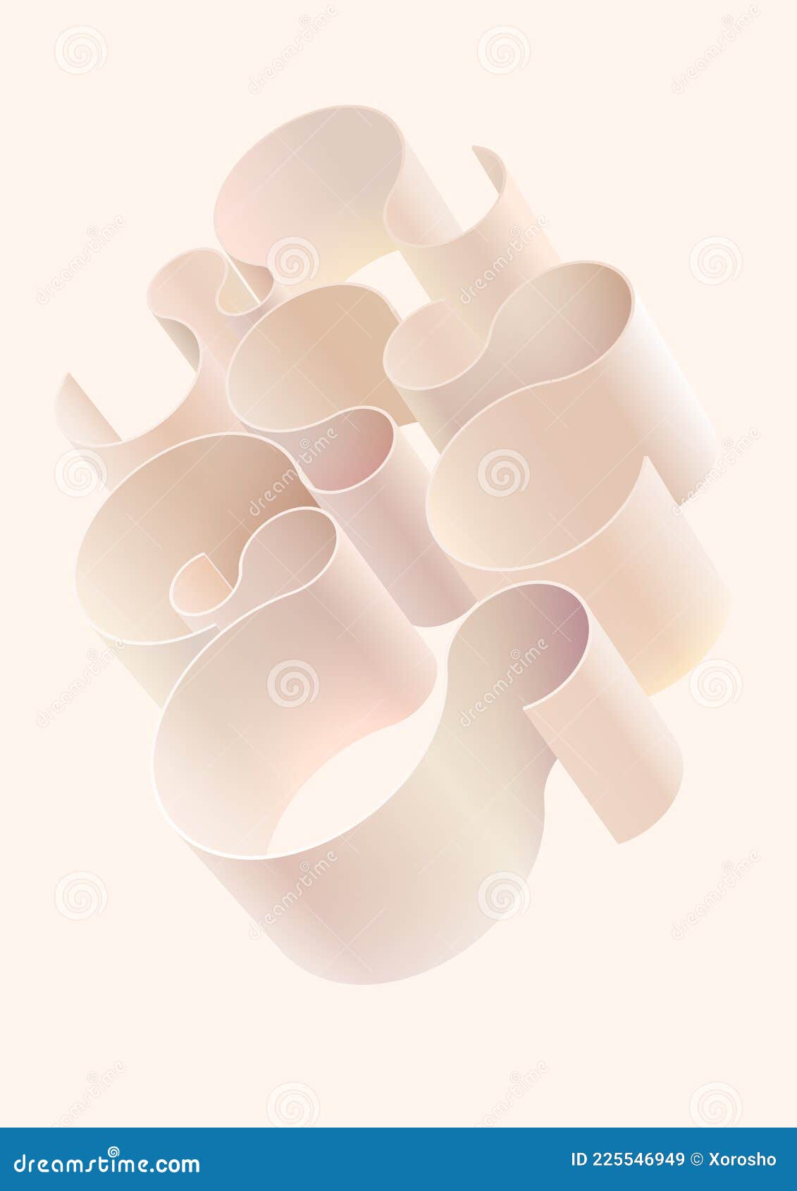 3D Curved Lines. Abstract White Geometric Background Stock Vector ...