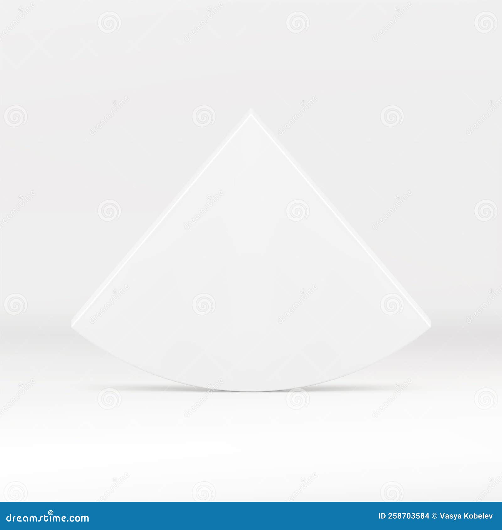 3d Curved Triangle Vertical Geometric Decor Element Minimalist Wall ...