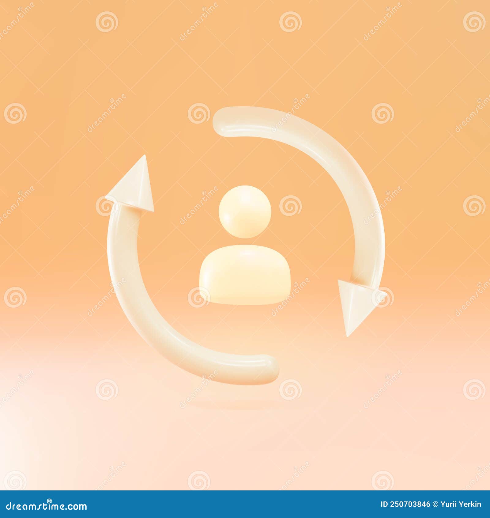3d Customer Interaction Icon. Client Returning or Renention Symbol ...