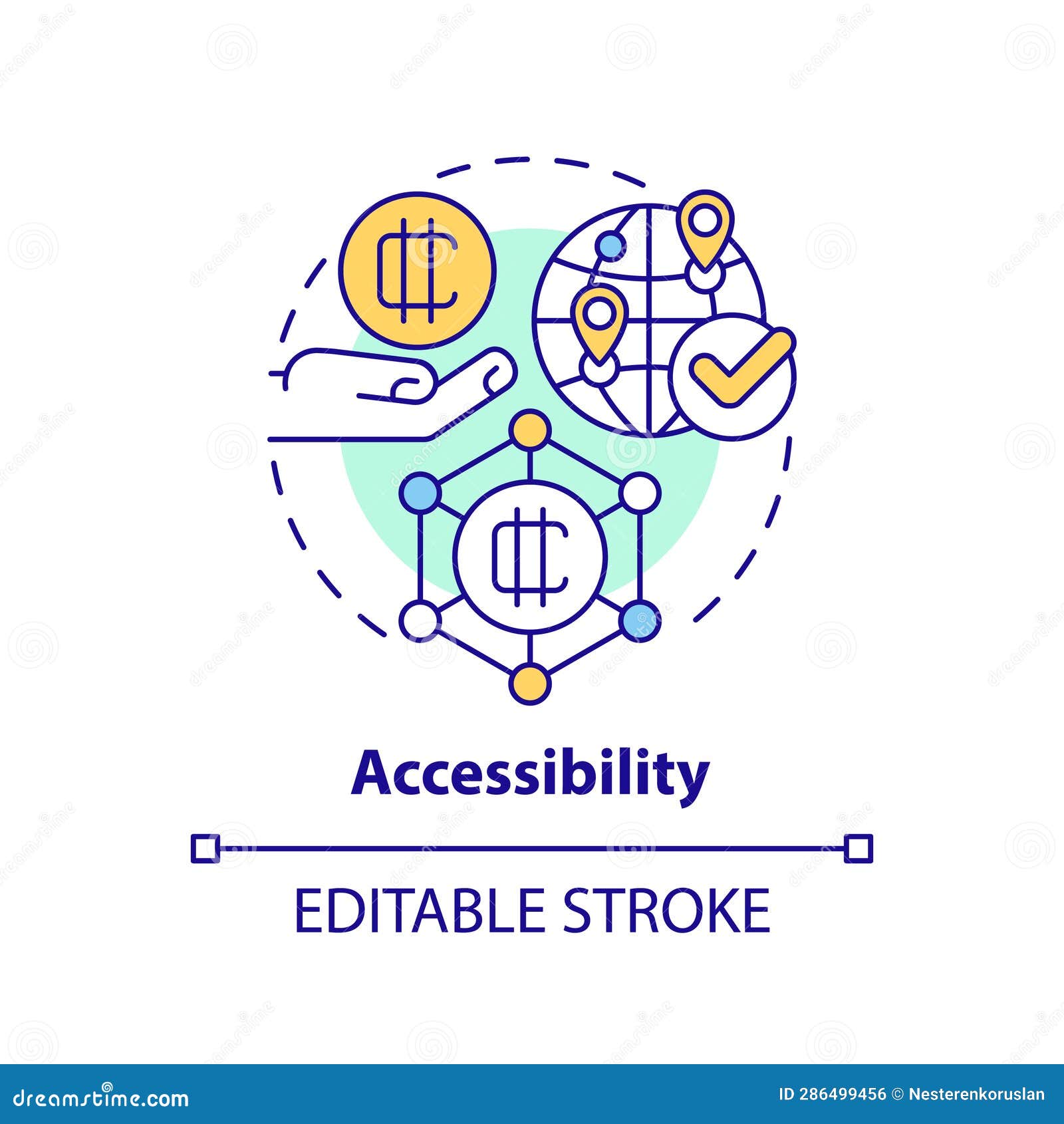 2D Customizable Accessibility Line Icon Concept Stock Illustration ...
