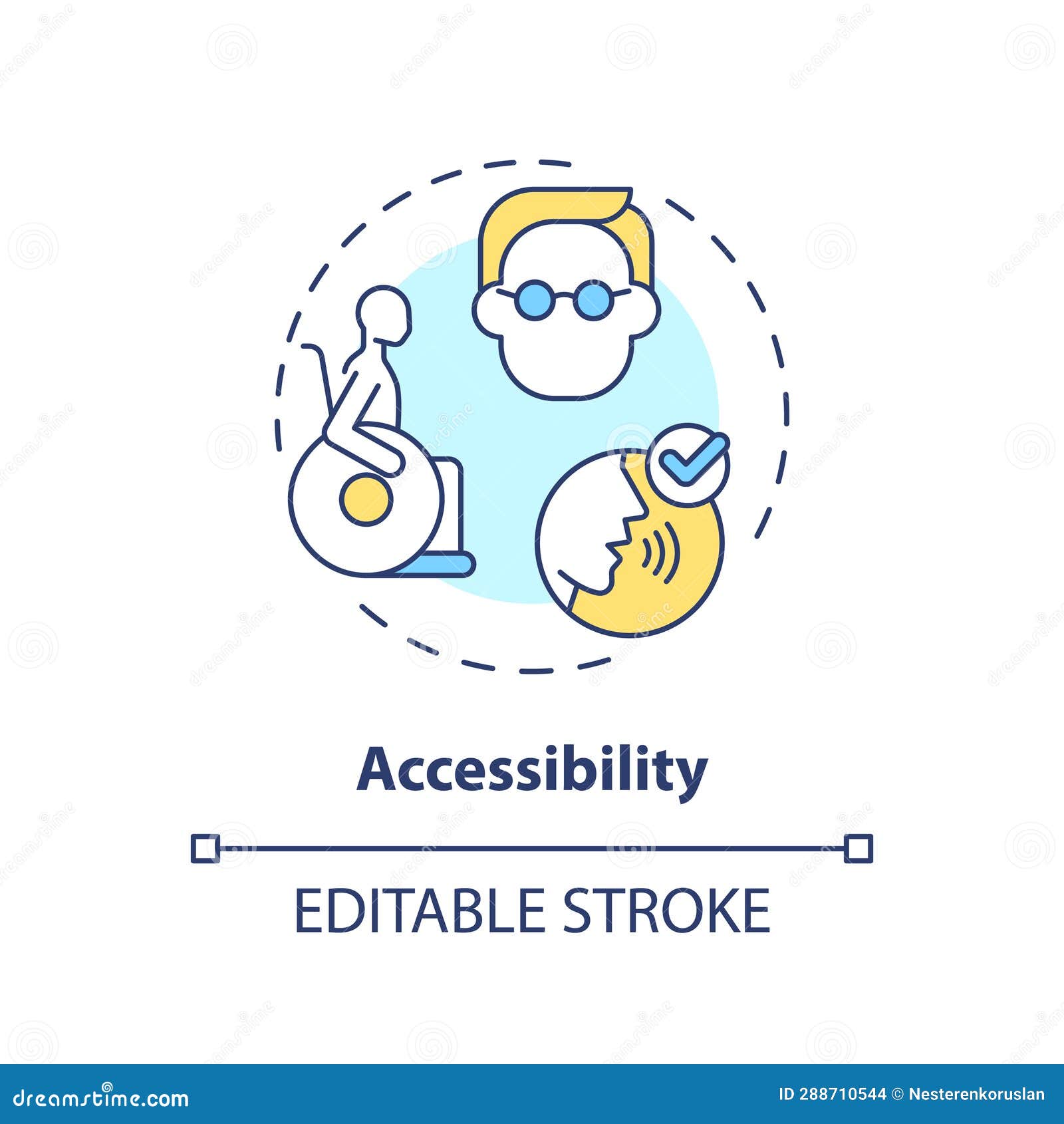 2D Customizable Accessibility Line Icon Concept Stock Vector ...