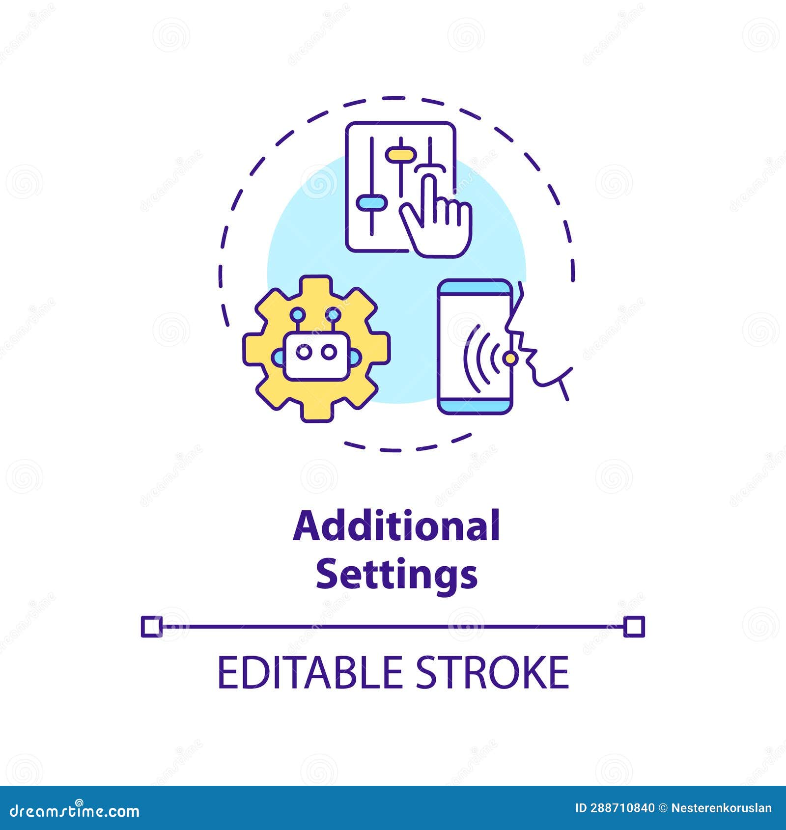 2D Customizable Additional Settings Line Icon Concept Stock Vector ...