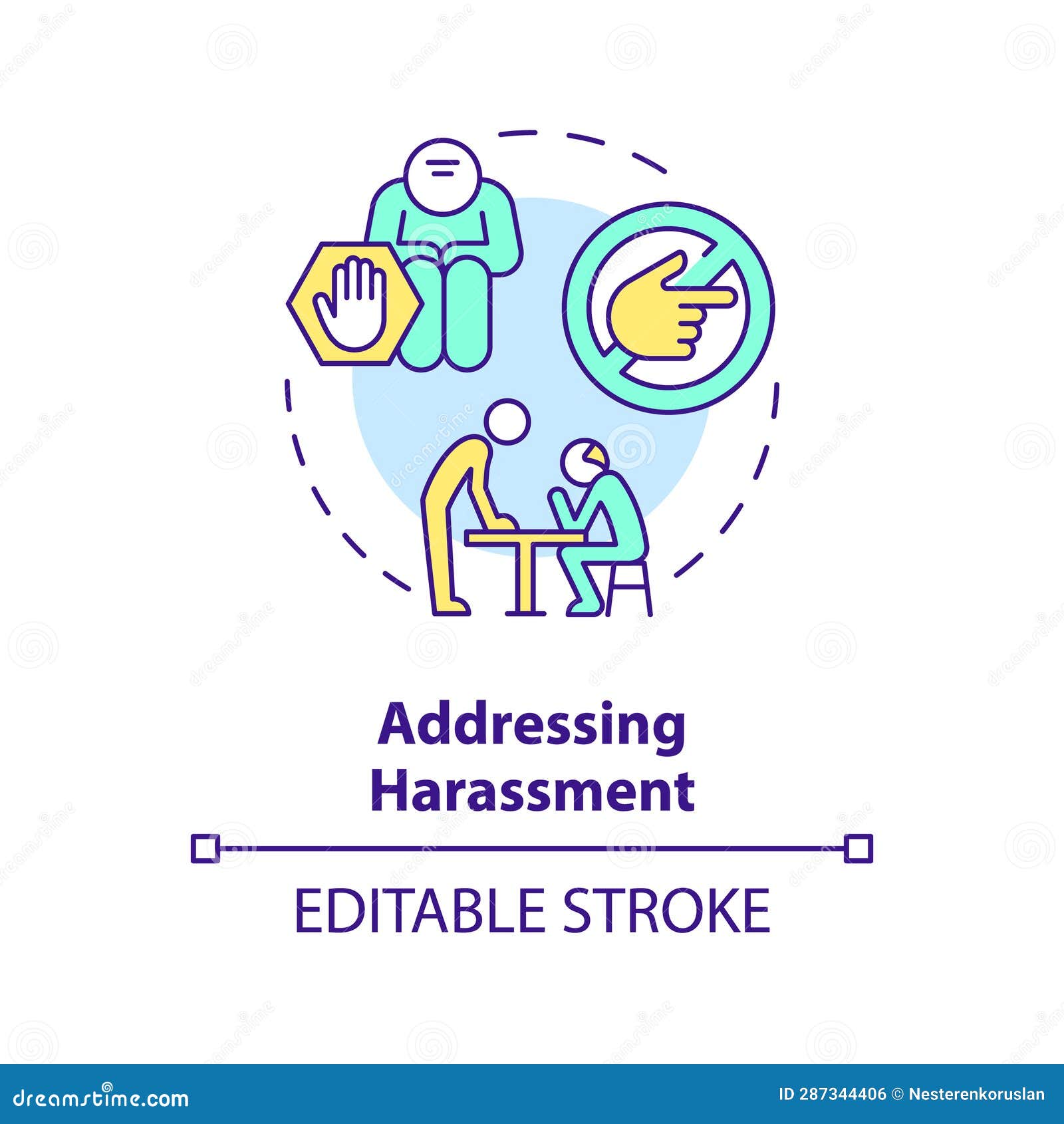 2D Customizable Addressing Harassment Line Icon Concept Stock ...