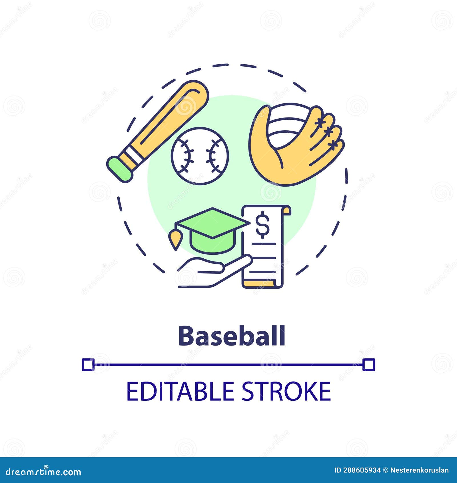 2D Customizable Baseball Line Icon Concept Stock Illustration ... 2D Customizable Baseball Line Icon Concept Stock Illustration ...