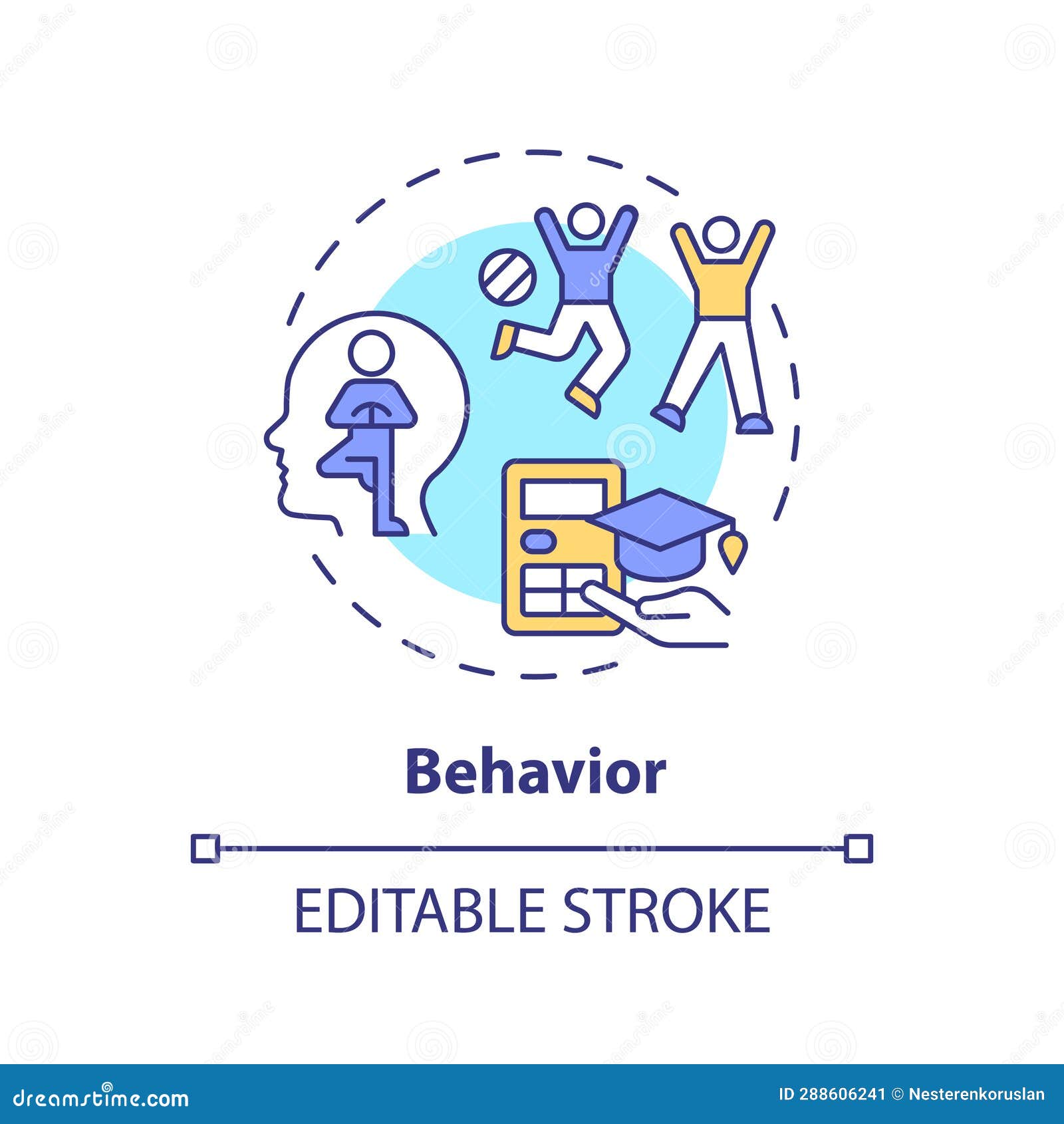 2D Customizable Behavior Line Icon Concept Stock Illustration ...