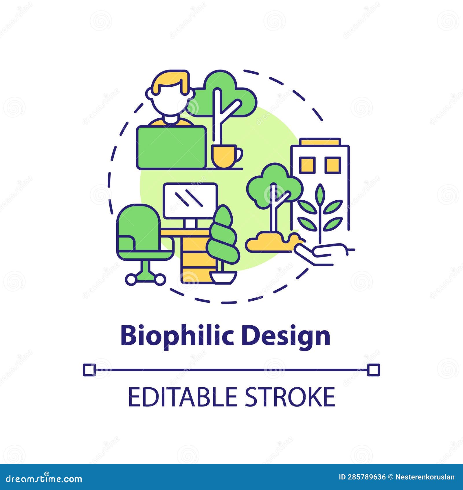 2D Customizable Biophilic Design Line Icon Concept Stock Vector ...