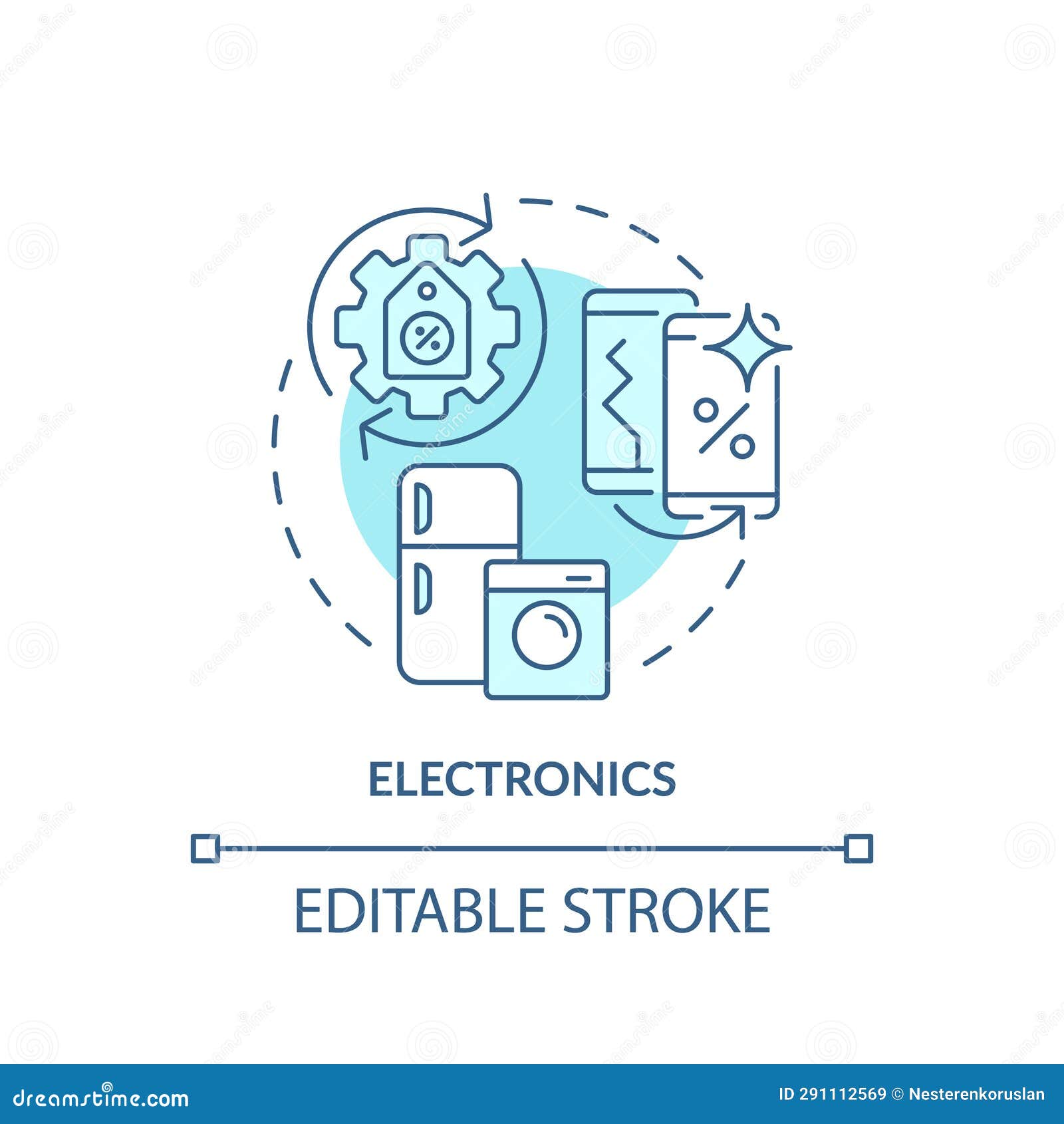 2D Customizable Blue Linear Electronics Icon Concept Stock Illustration ...