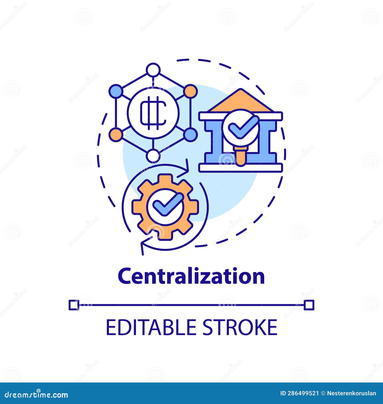 2D Customizable Centralization Line Icon Concept Stock Vector ...