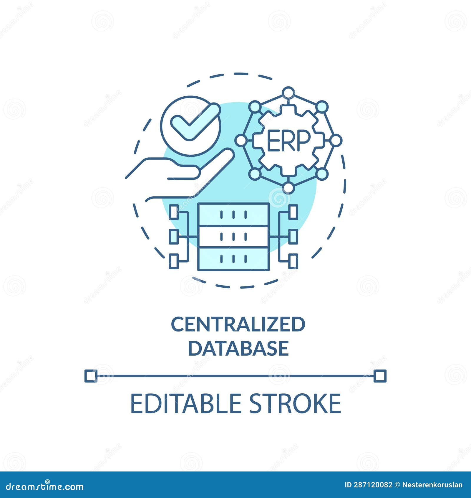 2D Customizable Centralized Database Blue Icon Concept Stock Vector ...