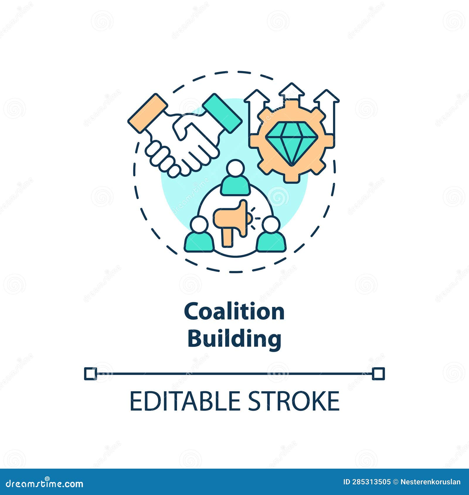 2D Customizable Coalition Building Icon Concept Stock Vector ...