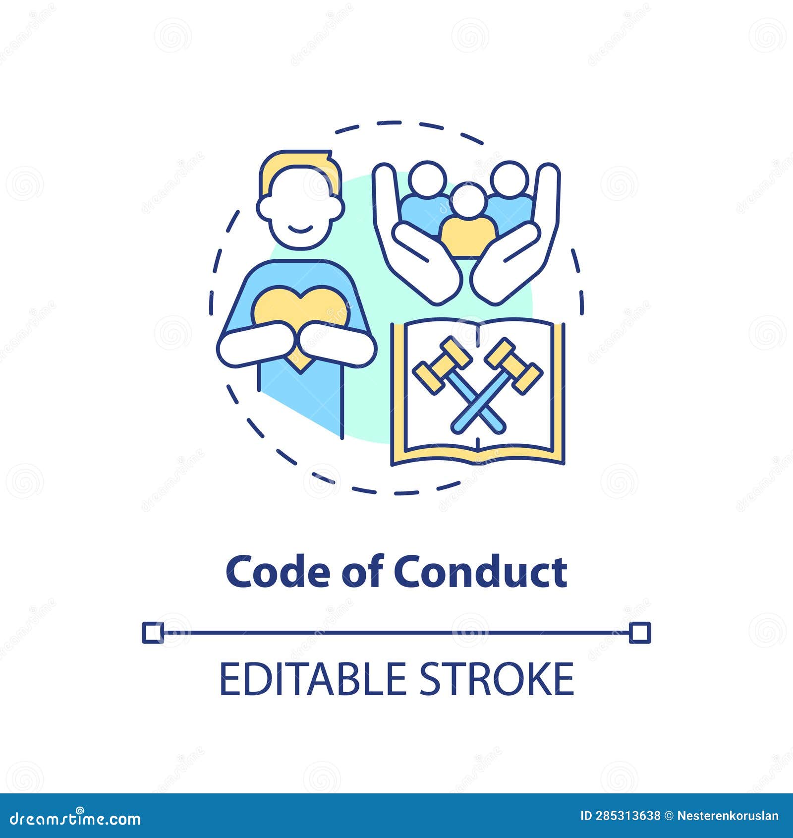 2D Customizable Code of Conduct Icon Concept Stock Vector ...