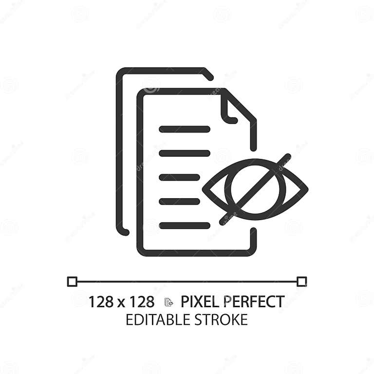 2D Customizable Confidential Document Thin Line Black Icon Stock Vector ...