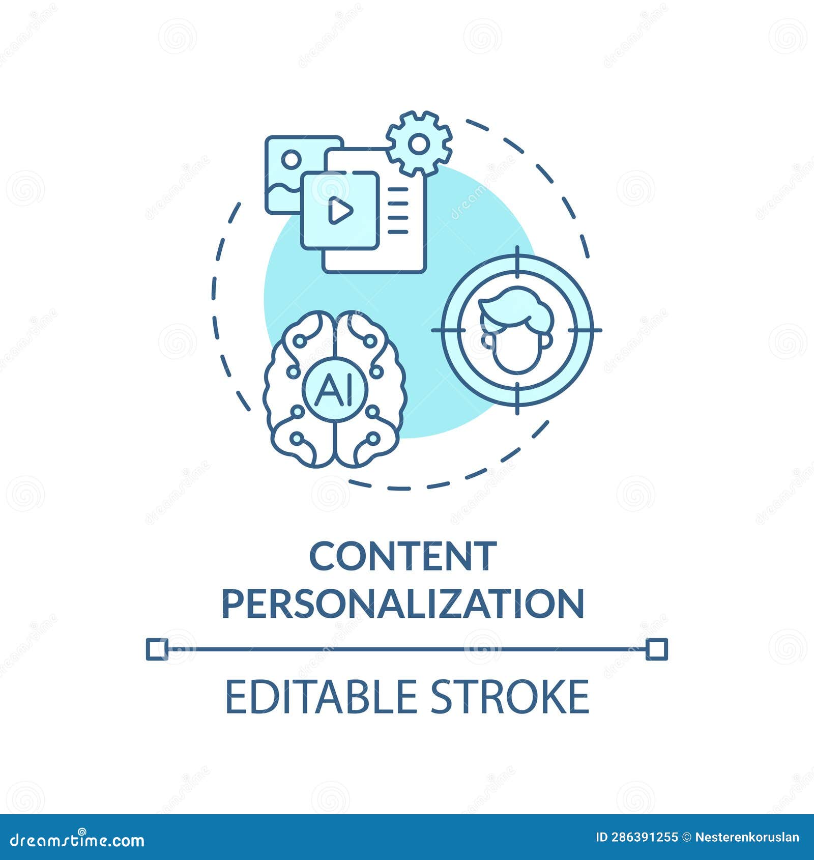 2D Customizable Content Personalization Line Icon Concept Stock Vector ...