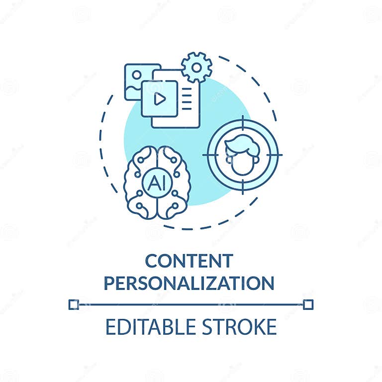 2D Customizable Content Personalization Line Icon Concept Stock ...