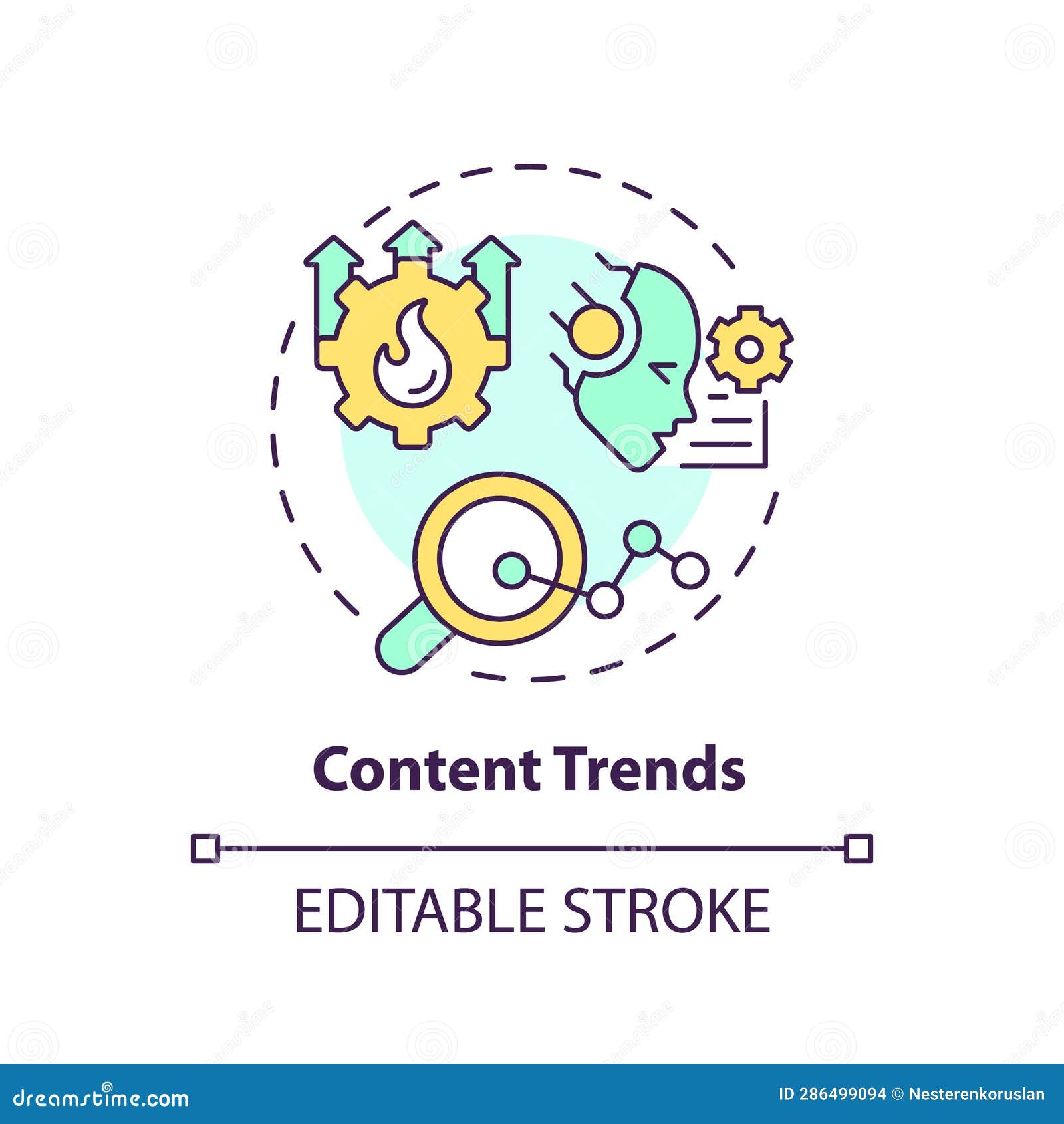 2D Customizable Content Trends Line Icon Concept Stock Vector ...