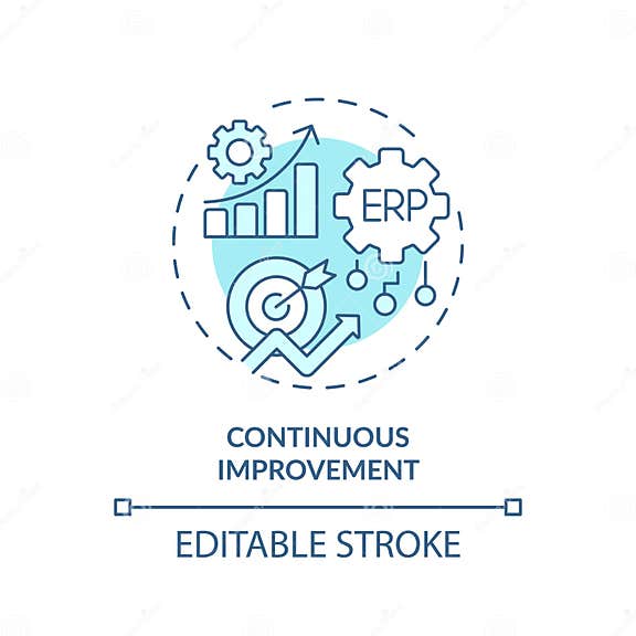 2D Customizable Continuous Improvement Blue Icon Concept Stock ...