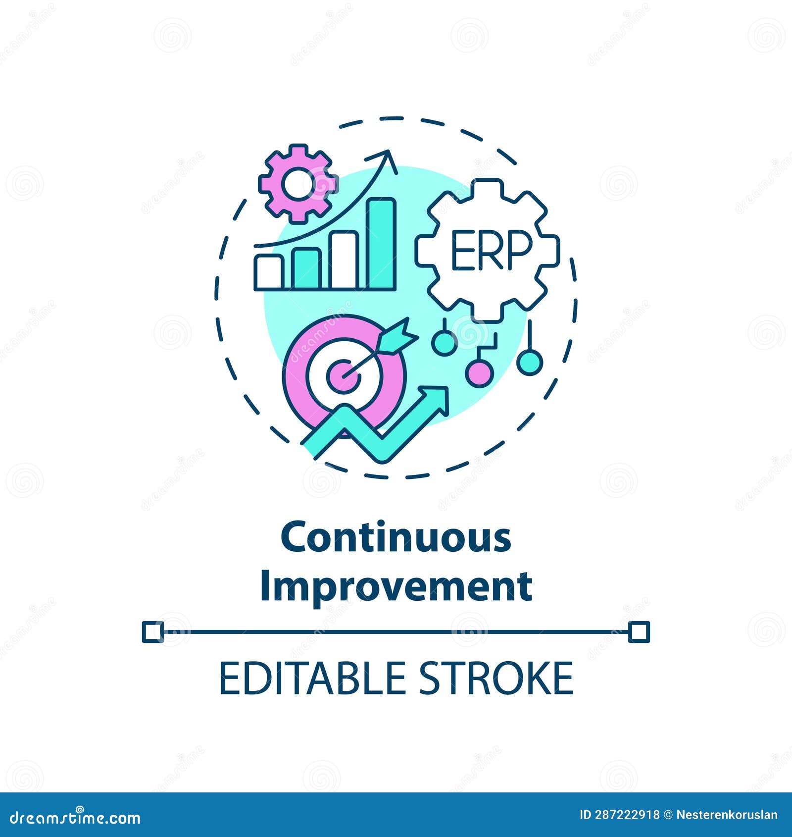 2D Customizable Continuous Improvement Line Icon Concept Stock ...