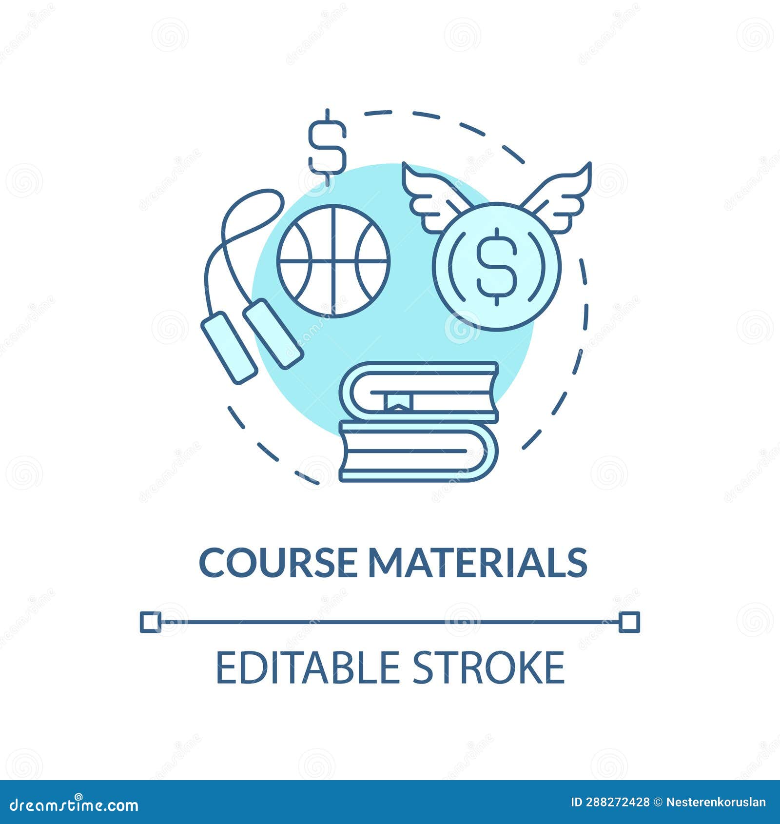 2D Customizable Course Materials Line Icon Concept Stock Illustration ...