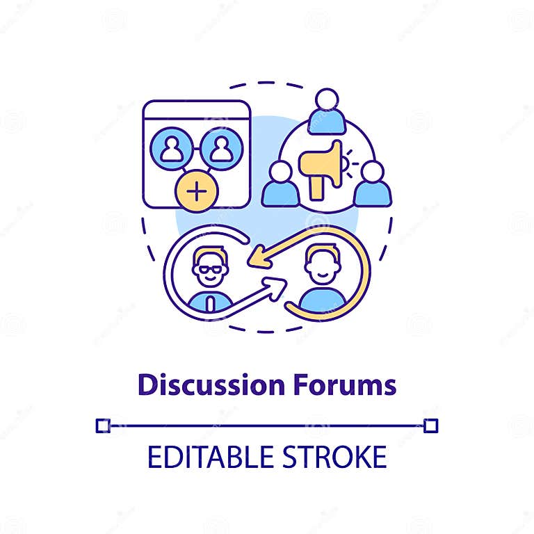 2D Customizable Discussion Forums Icon Concept Stock Vector ...