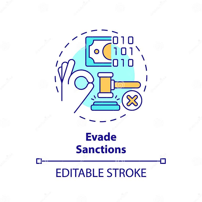 2D Customizable Evade Sanctions Line Icon Concept Stock Illustration ...