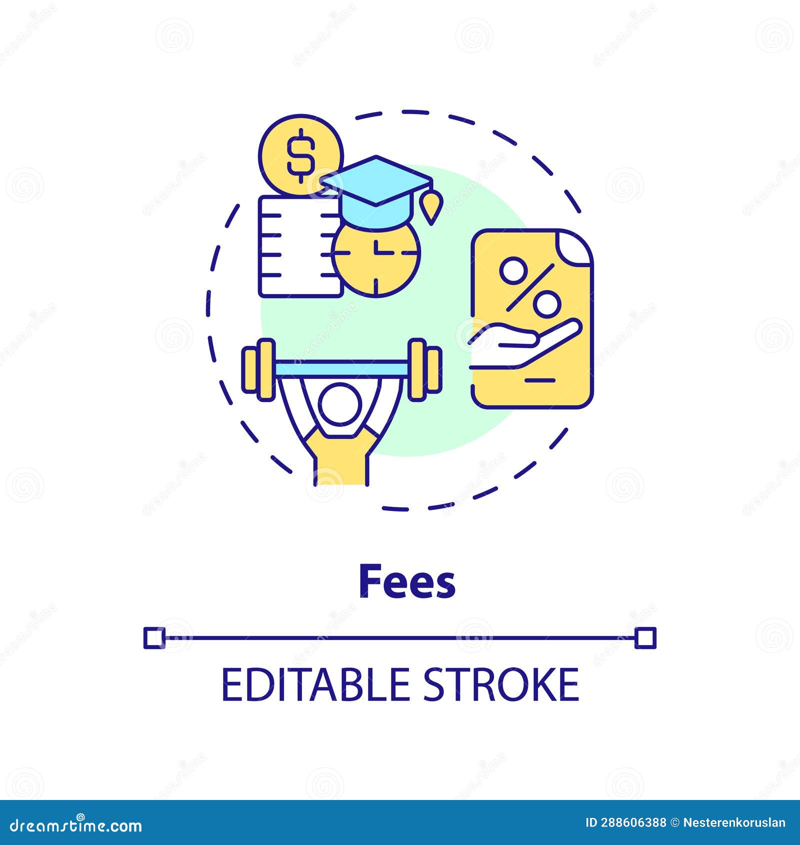 2D Customizable Fees Line Icon Concept Stock Illustration ... 2D Customizable Fees Line Icon Concept Stock Illustration ...