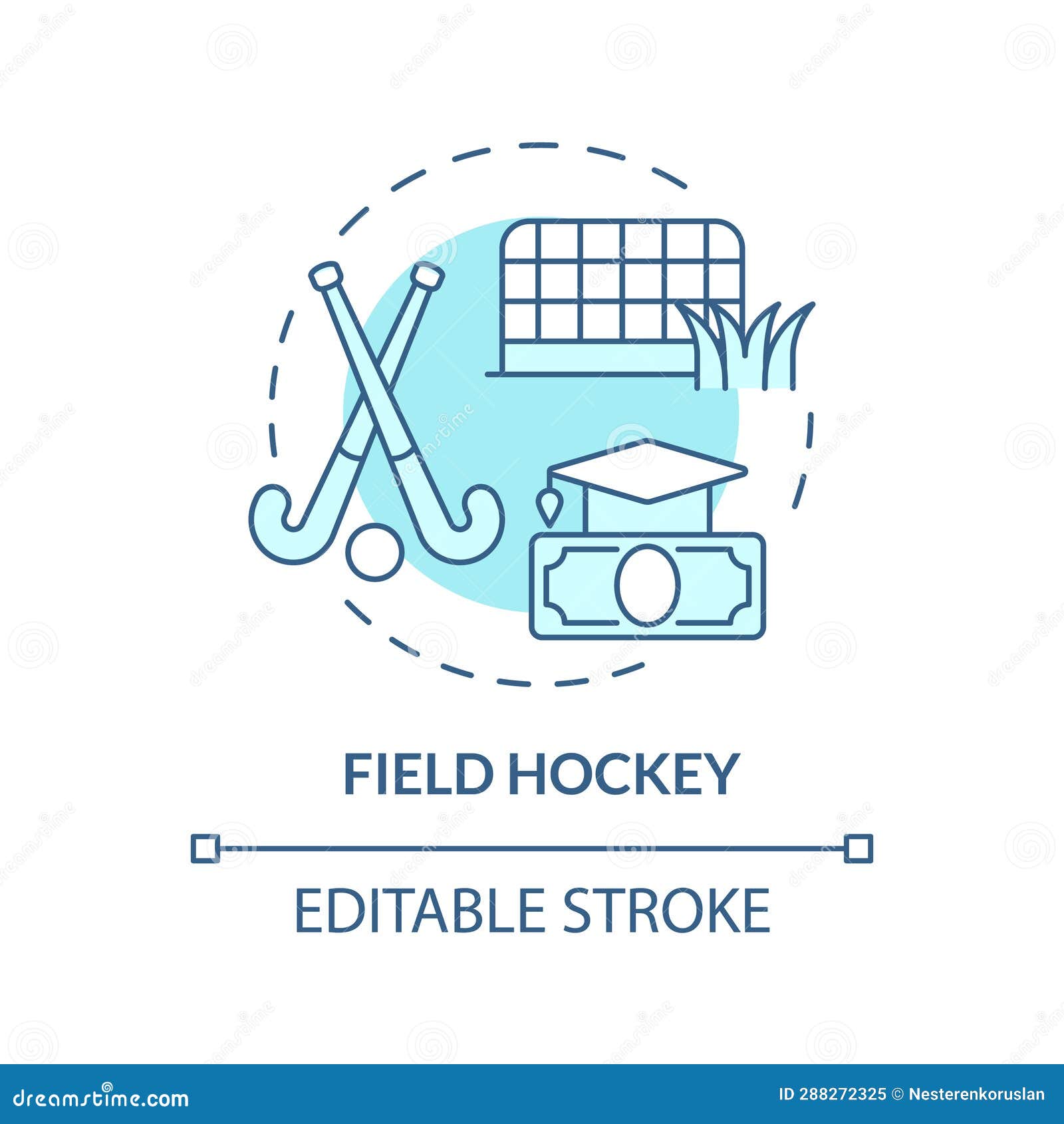 2D Customizable Field Hockey Line Icon Concept Stock Vector ... 2D Customizable Field Hockey Line Icon Concept Stock Vector ...
