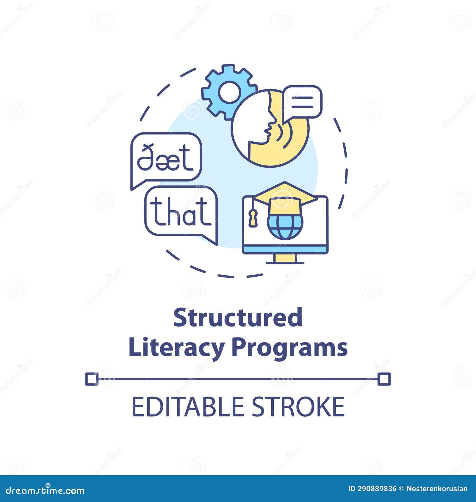 2D Customizable Icon Structured Literacy Programs Concept Stock ...