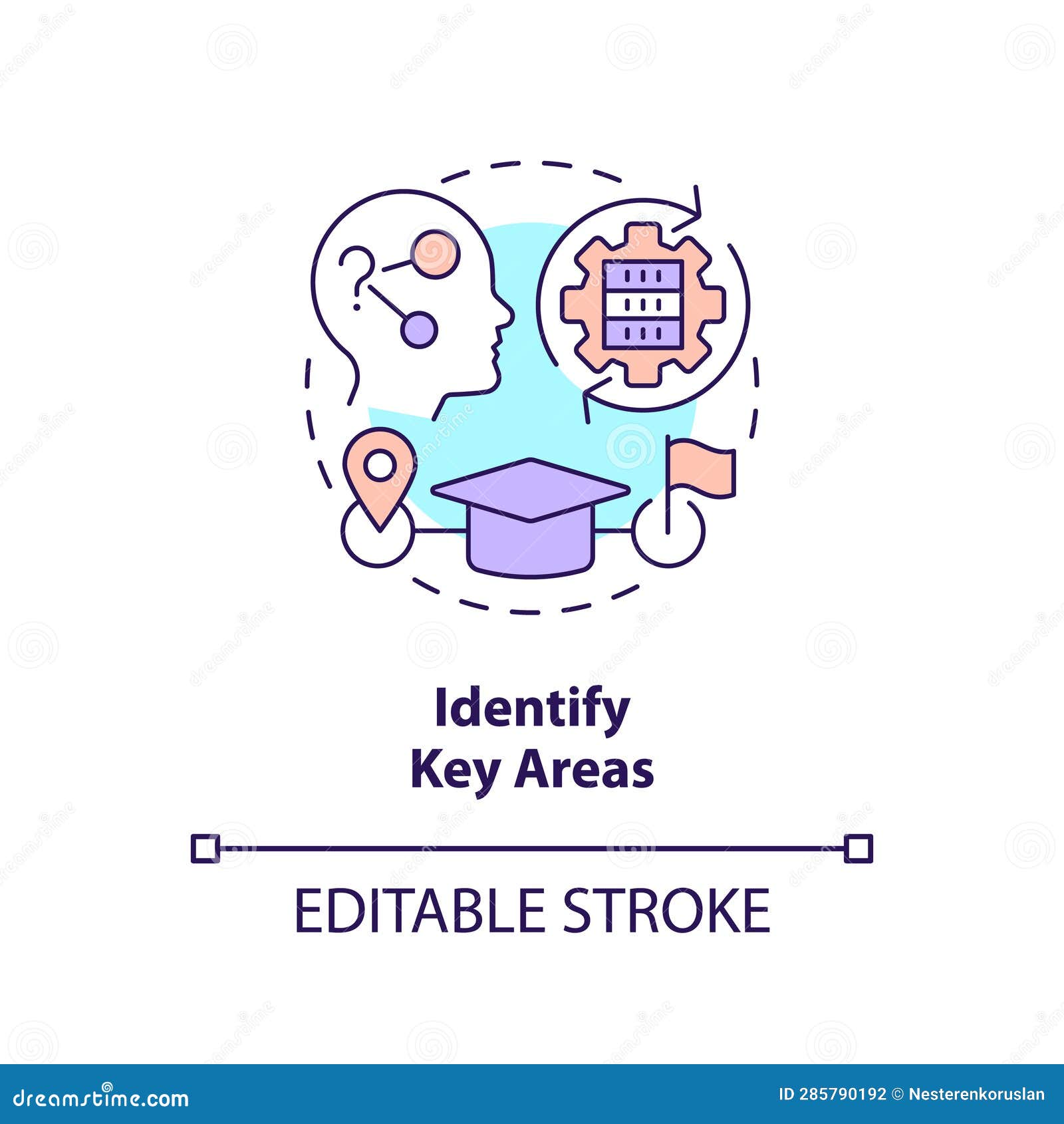 2D Customizable Identify Key Areas Line Icon Concept Stock Vector ...