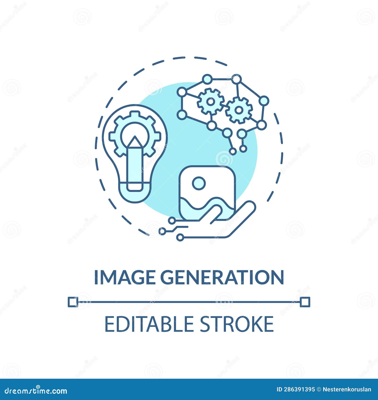 2D Customizable Image Generation Line Icon Concept Stock Vector ...