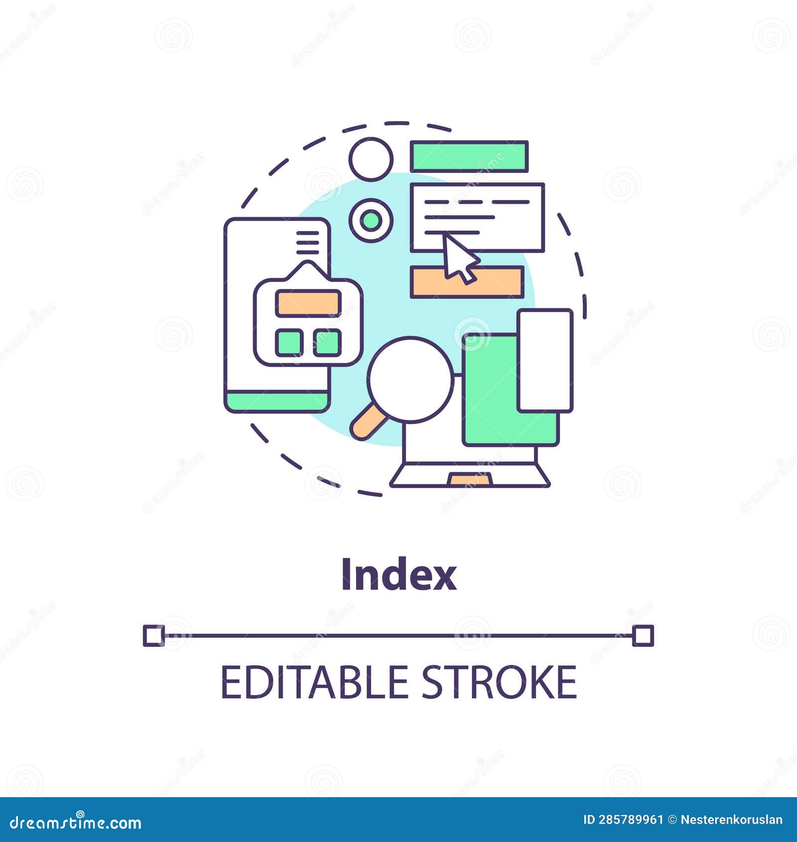 2D Customizable Index Line Icon Concept Stock Vector - Illustration of ...
