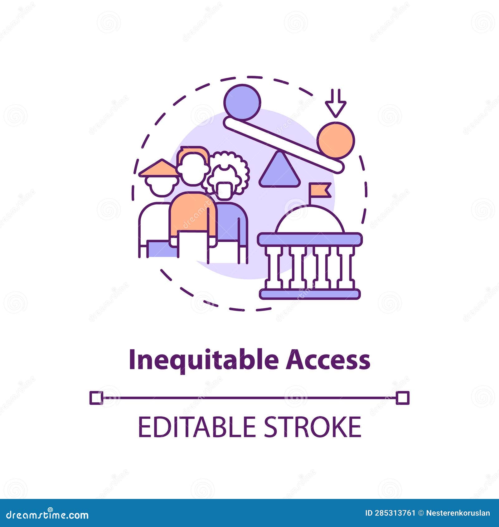 2D Customizable Inequitable Access Icon Concept Stock Vector ...