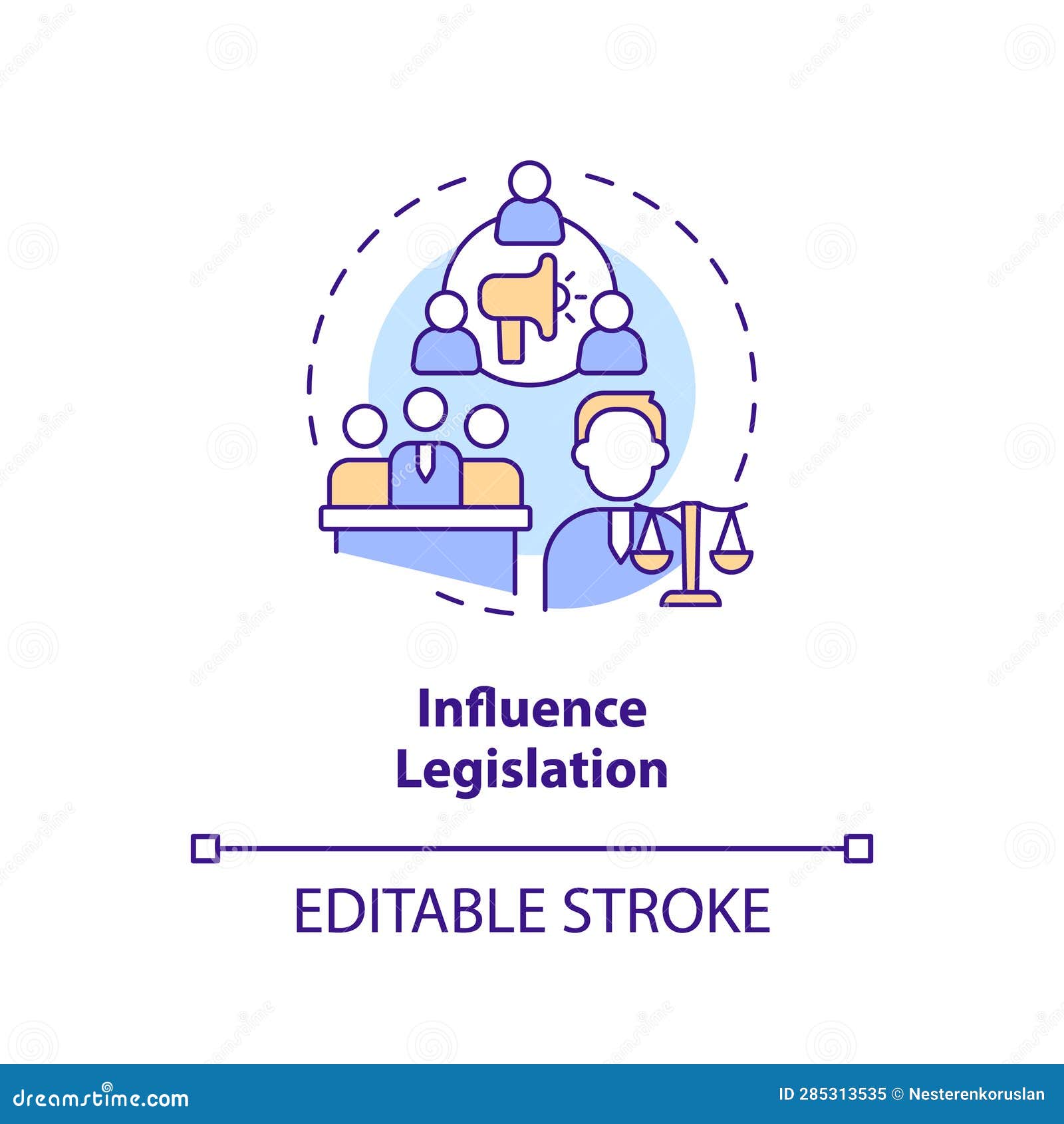 2D Customizable Influence Legislation Icon Concept Stock Vector ...