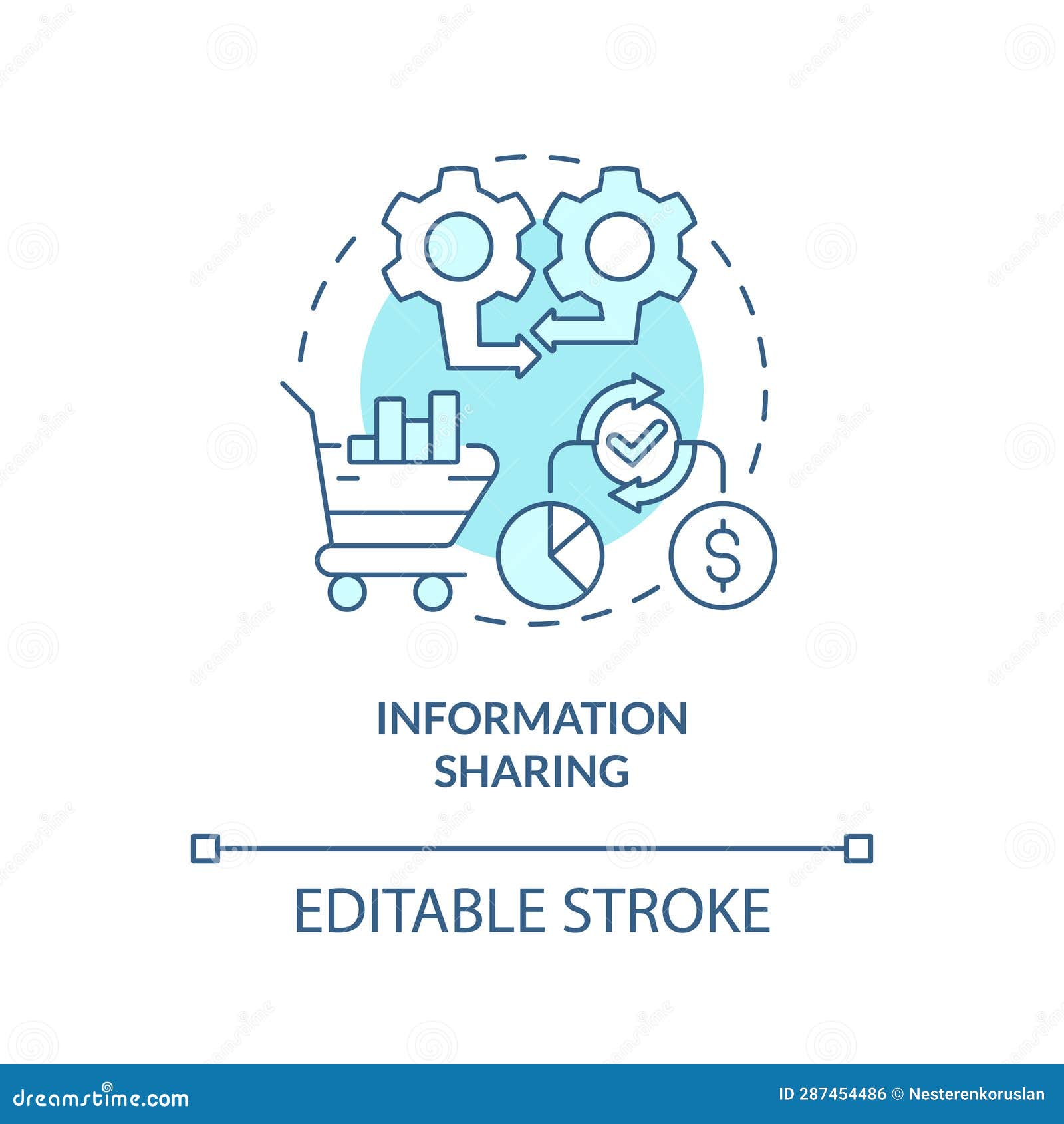 2D Customizable Information Sharing Blue Icon Concept Stock Vector ...