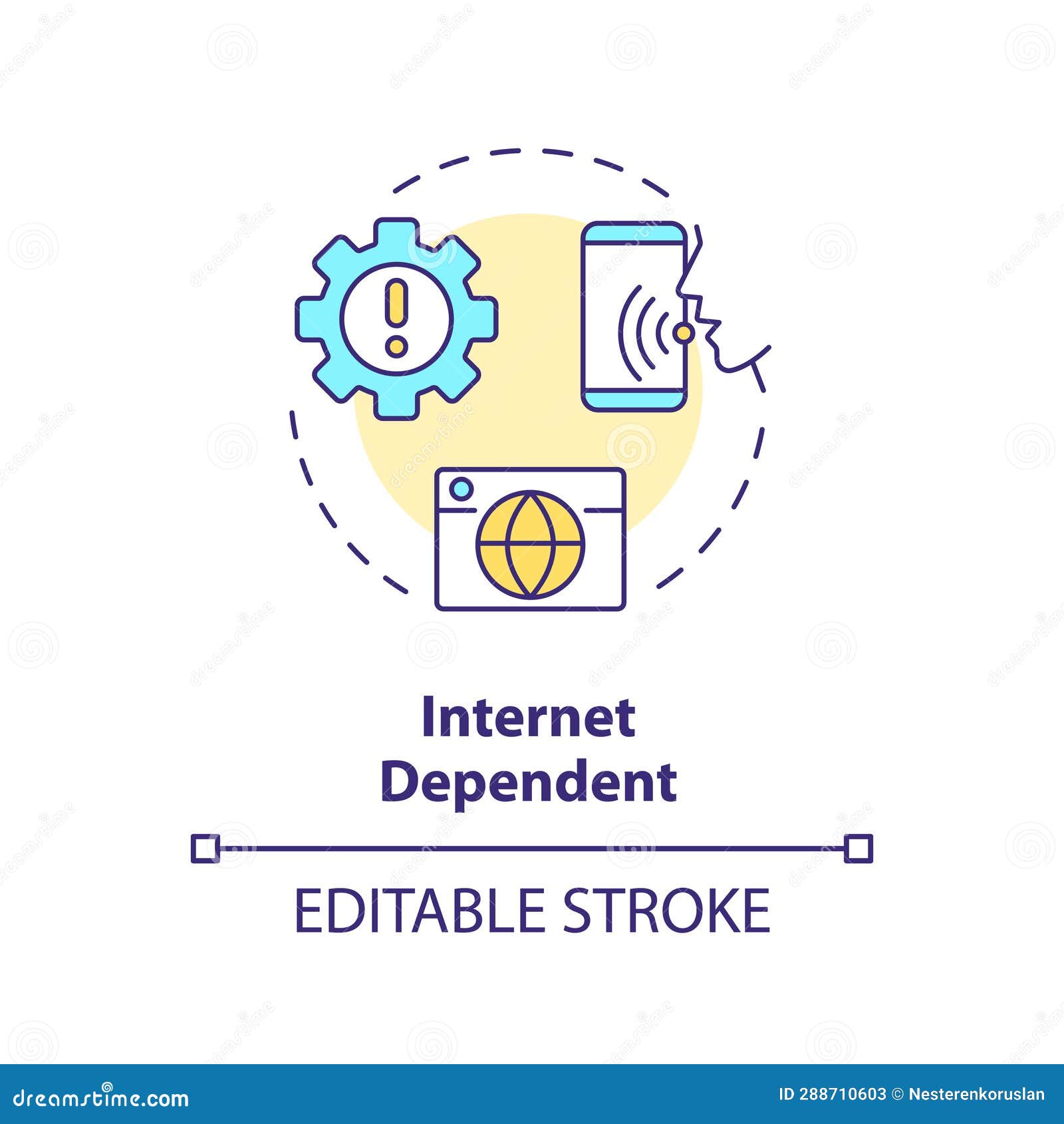 2D Customizable Internet Dependent Line Icon Concept Stock Illustration ...