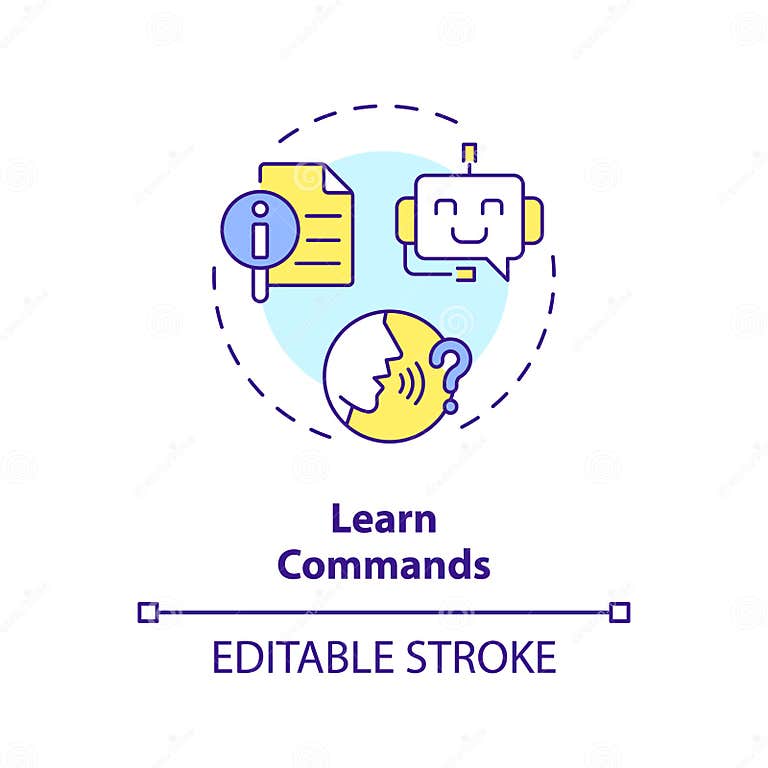 2D Customizable Learn Commands Line Icon Concept Stock Vector ...