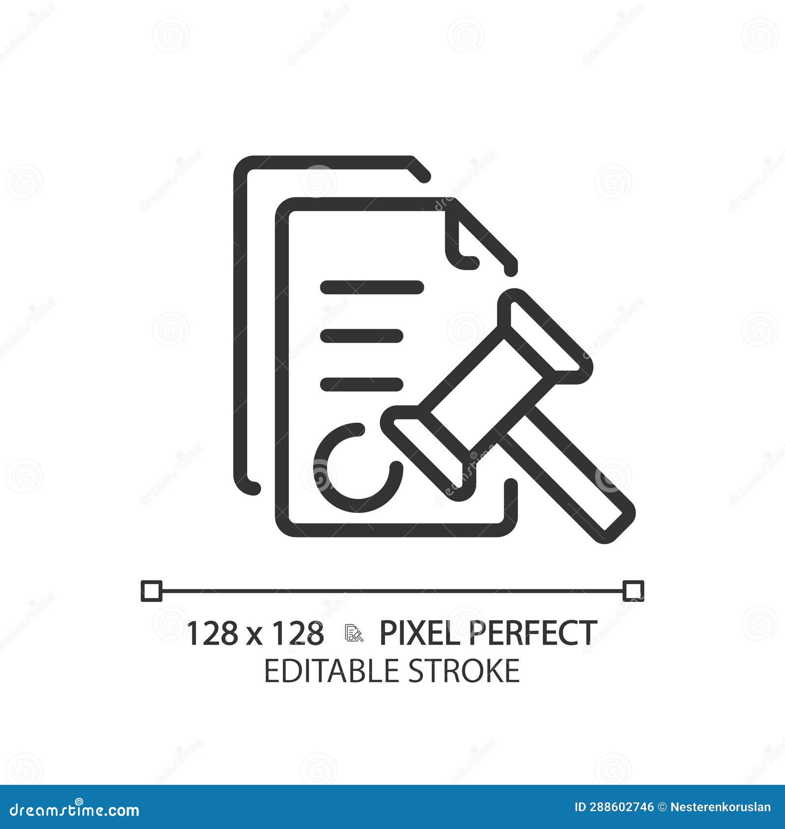 2D Customizable Legal Notice Thin Linear Black Icon Stock Vector ...