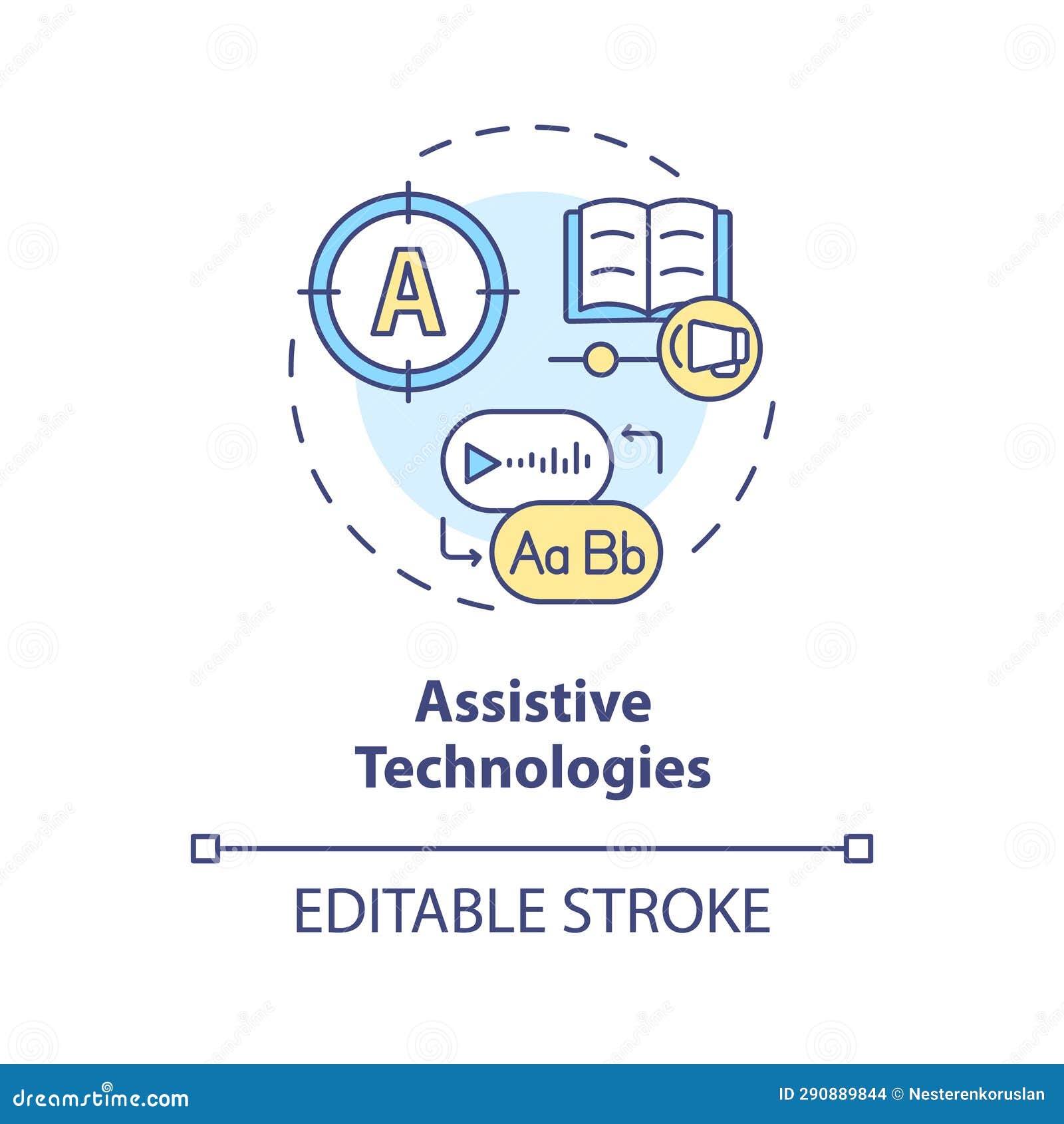 2D Customizable Line Icon Assistive Technologies Concept Stock ...