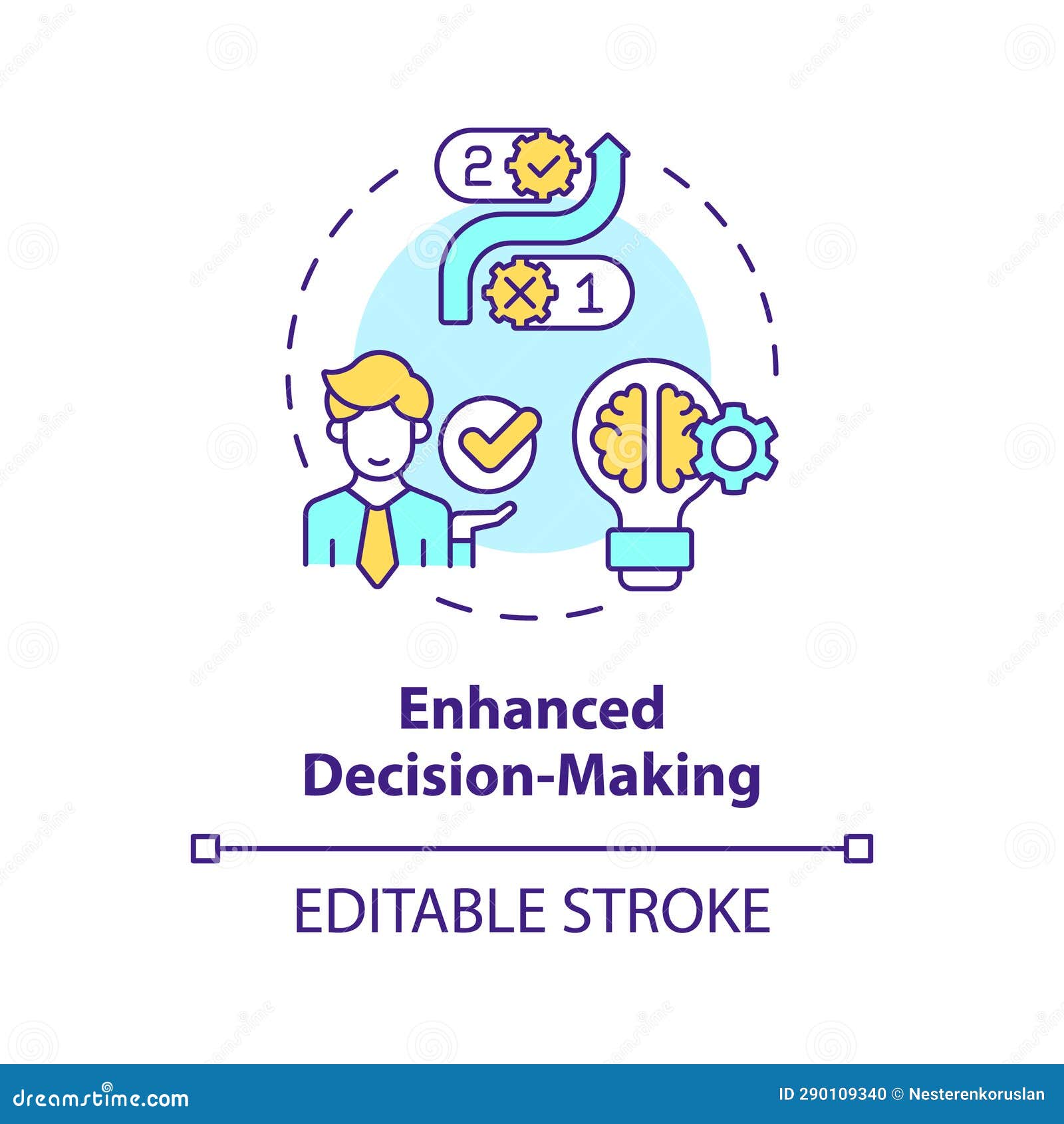 2D Customizable Line Icon Enhanced Decision Making Concept Stock Vector ...