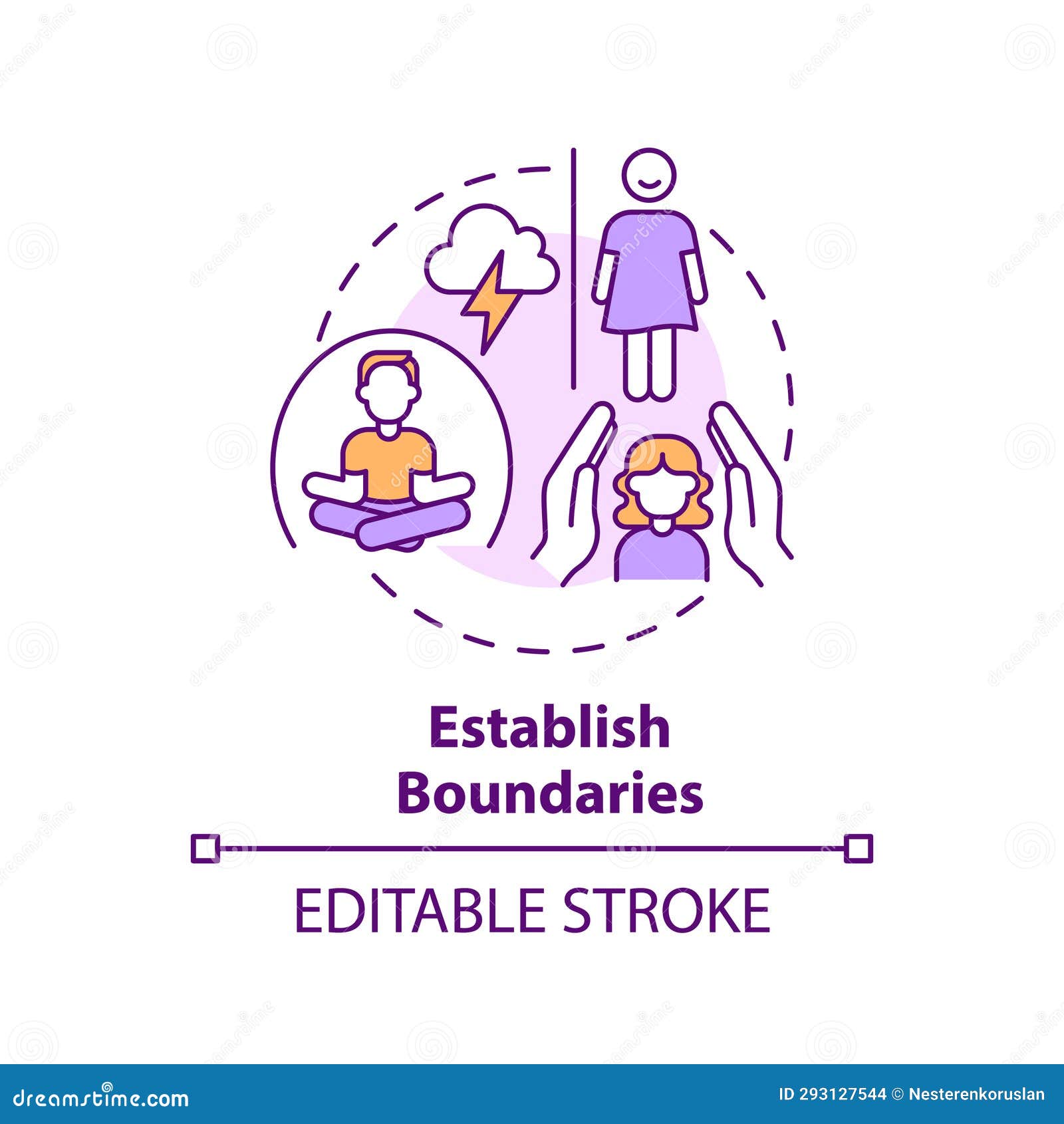 2D Customizable Line Icon Establish Boundaries Concept Stock Vector ...