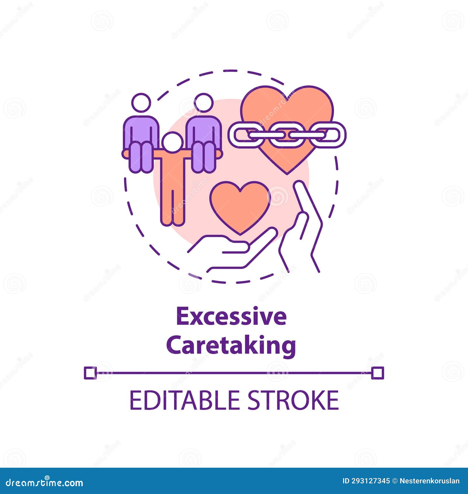 2D Customizable Line Icon Excessive Caretaking Concept Stock ...