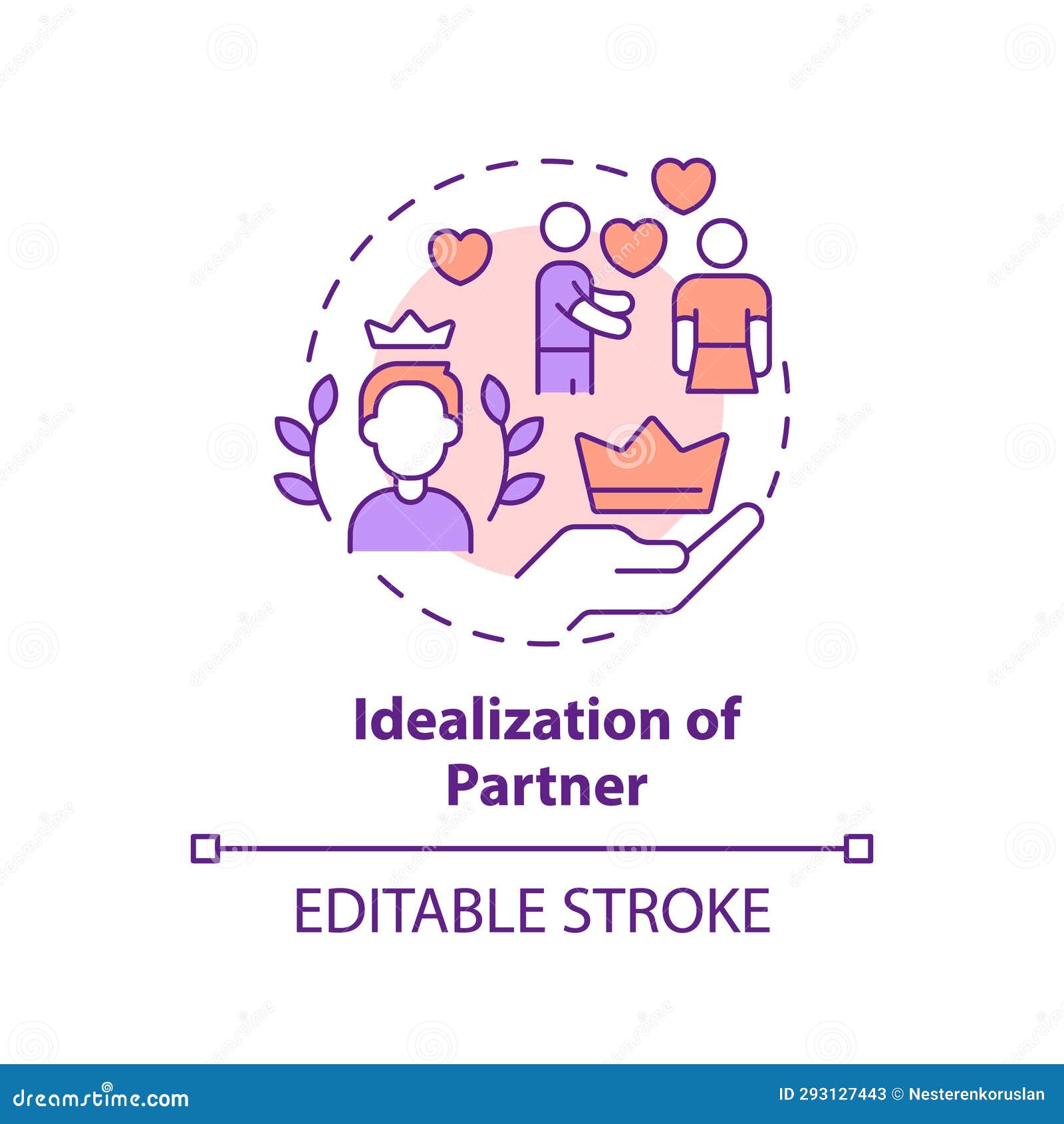 2D Customizable Line Icon Idealization of Partner Concept Stock Vector ...