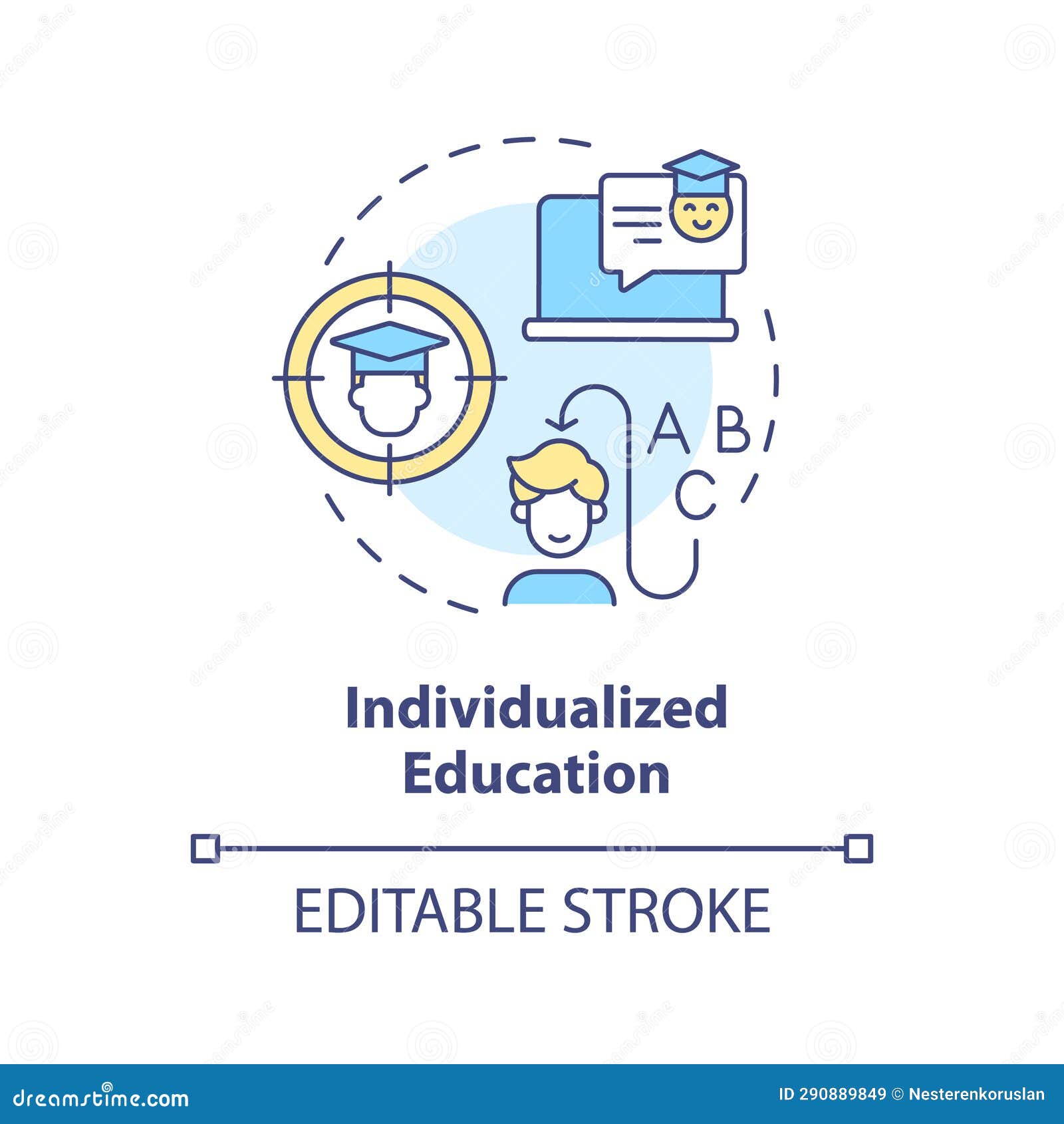 2D Customizable Line Icon Individualized Education Concept Stock ...