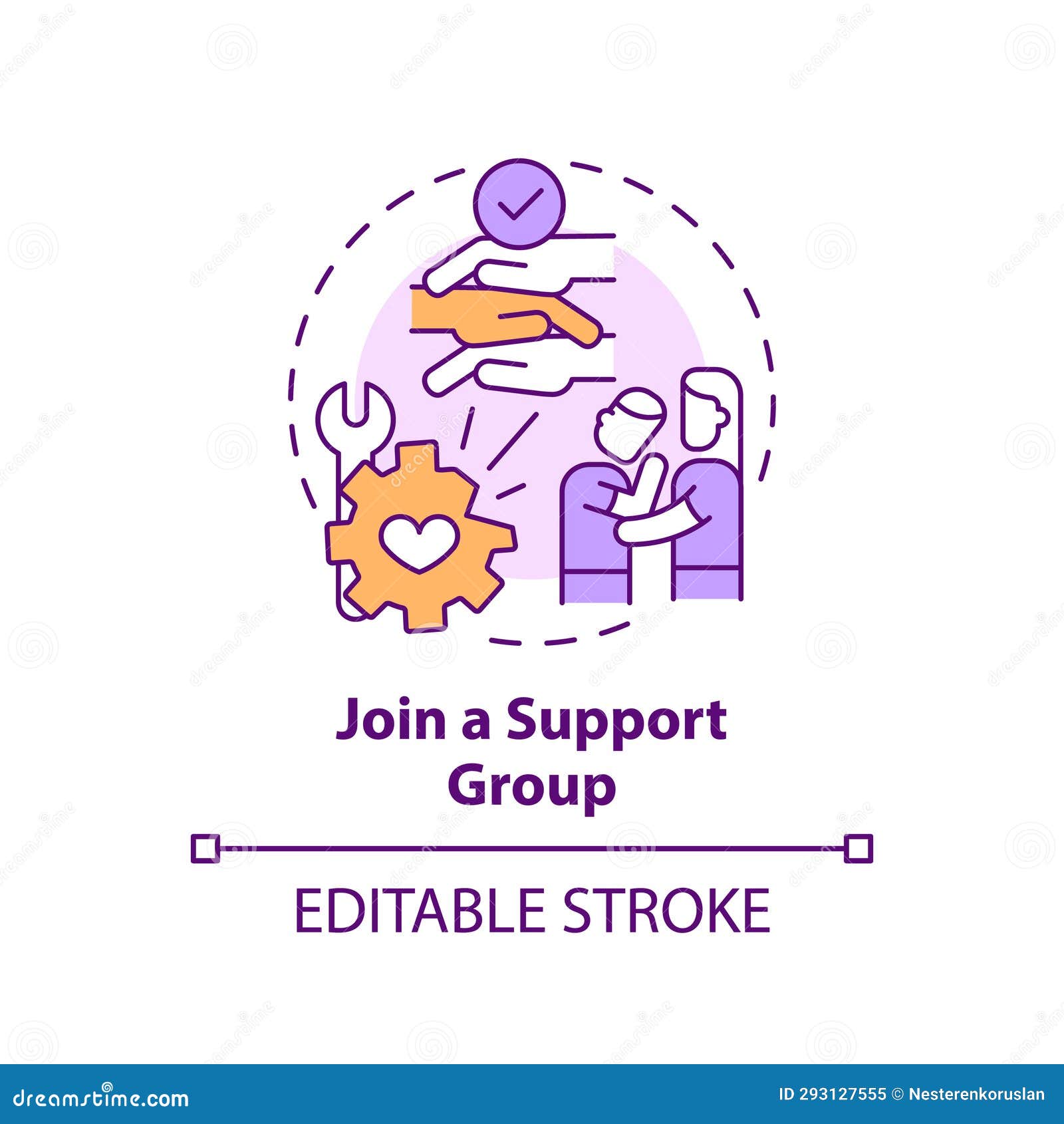 2D Customizable Line Icon Join a Support Group Concept Stock ...