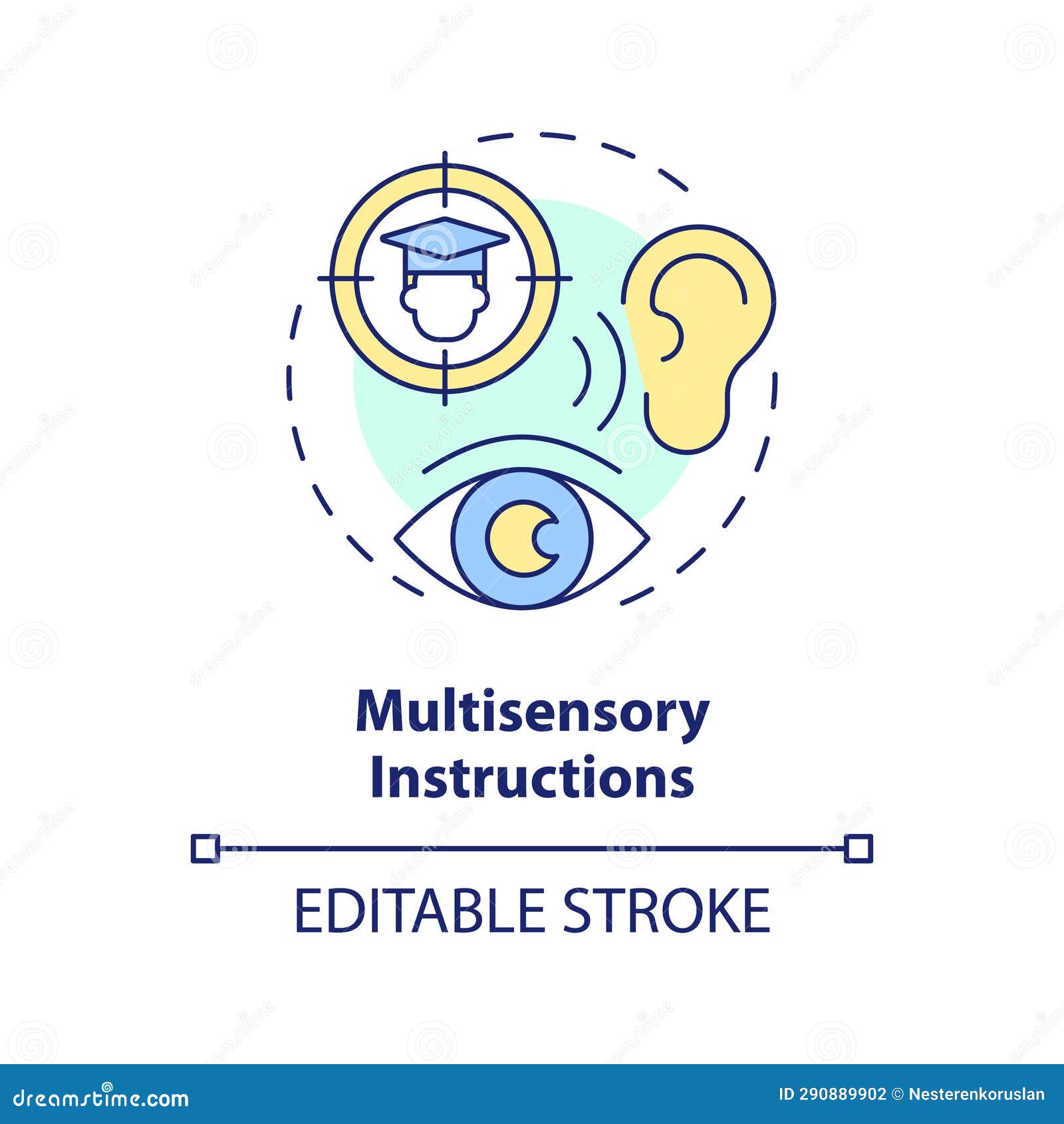 2D Customizable Line Icon Multisensory Instructions Concept Stock ...
