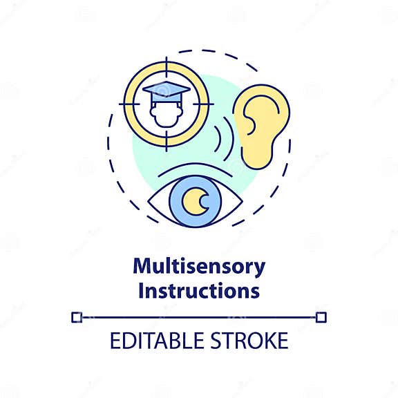 2D Customizable Line Icon Multisensory Instructions Concept Stock ...
