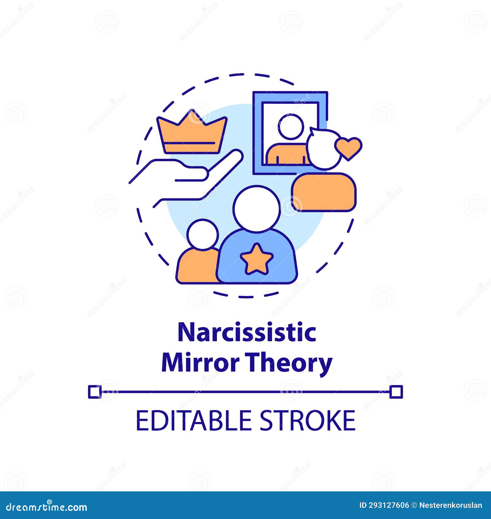 2D Customizable Line Icon Narcissistic Mirror Theory Concept Stock ...