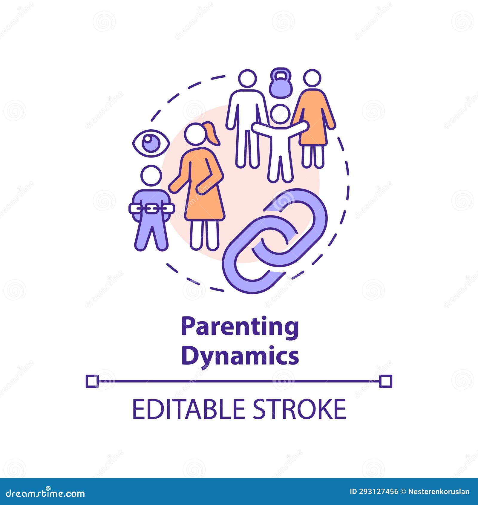 2D Customizable Line Icon Parenting Dynamics Concept Stock Illustration ...