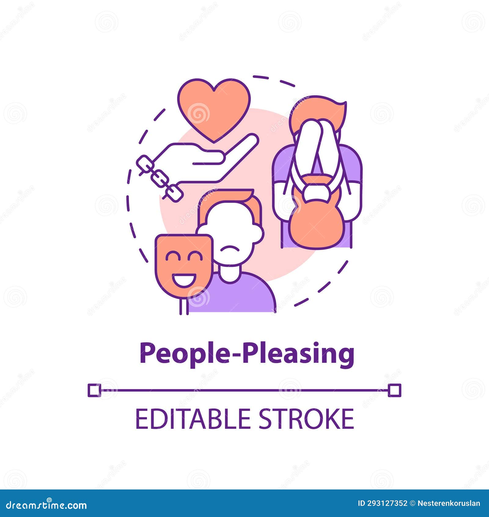 2D Customizable Line Icon People Pleasing Concept Stock Vector ...