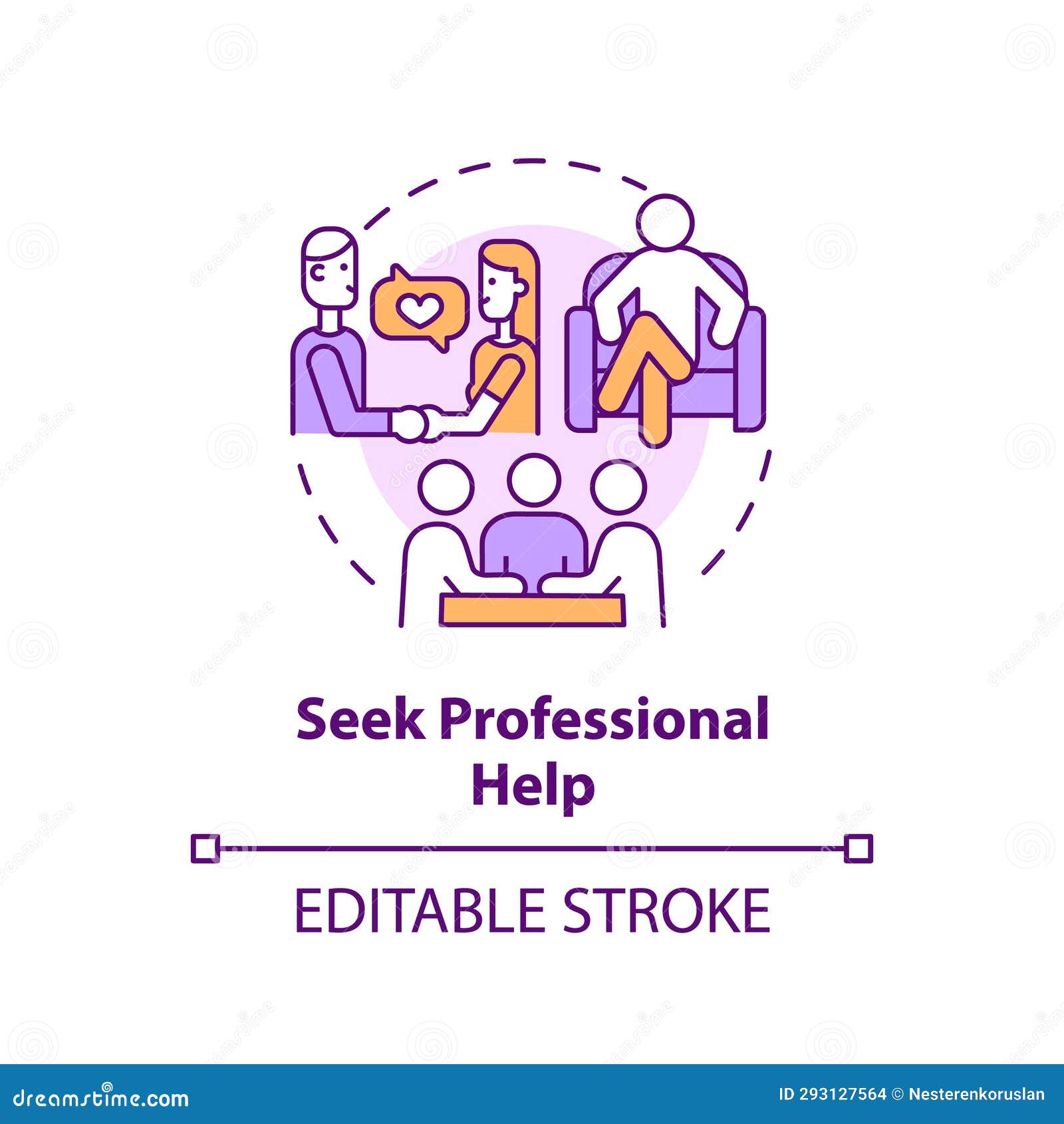 2D Customizable Line Icon Seek Professional Help Concept Stock Vector ...