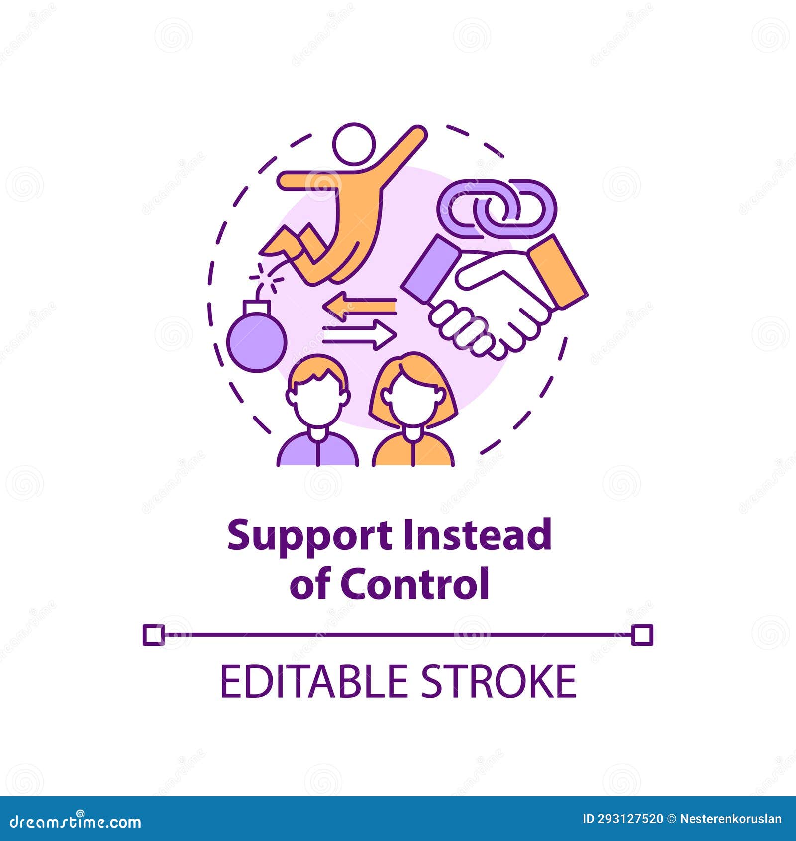 2D Customizable Line Icon Support instead of Control Concept Stock ...